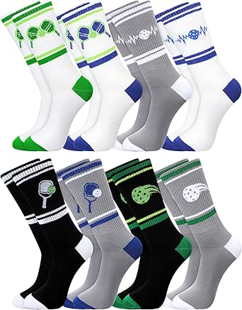 Cuffbow 8 Pairs Dink Ball Socks Ball Performance Socks Novelty Athletic ...