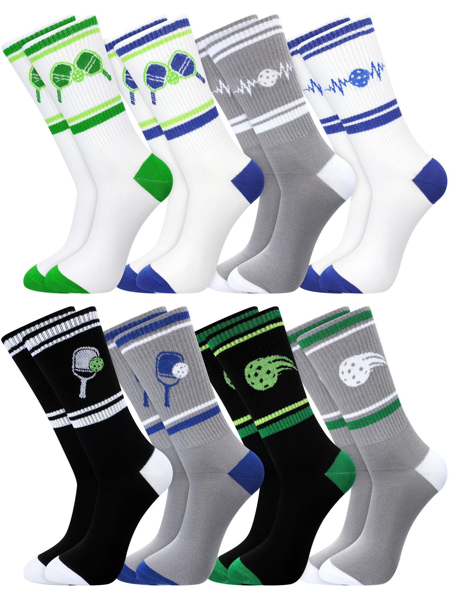 Cuffbow 8 Pairs Dink Ball Socks Ball Performance Socks Novelty Athletic ...