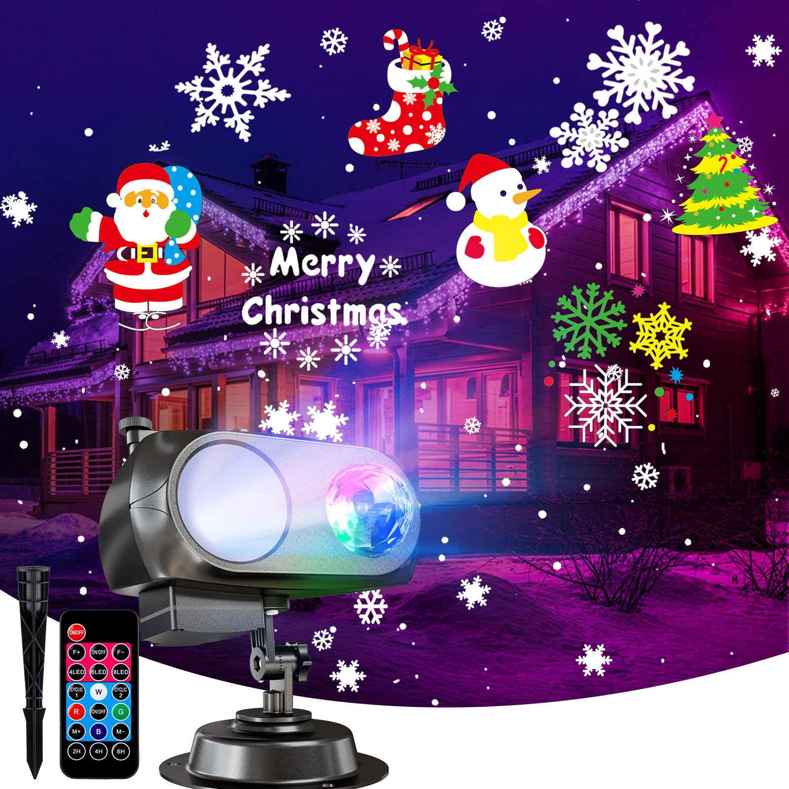 Amazon.com: Minetom Christmas Projector Lights Outdoor 20 HD Effects ...