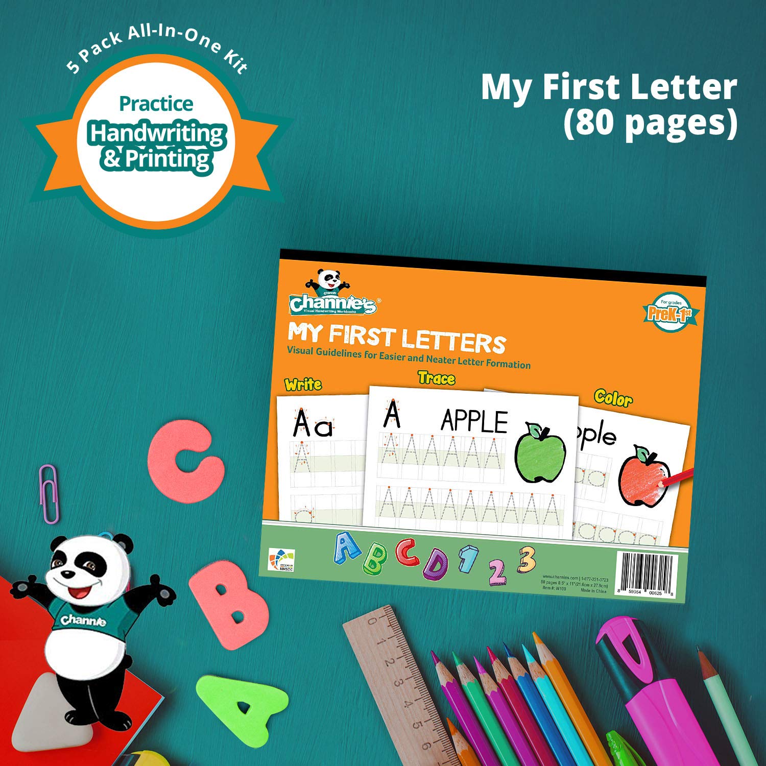 Snapklik.com : Channies All-In-One Visual Handwriting & Math Workbook ...