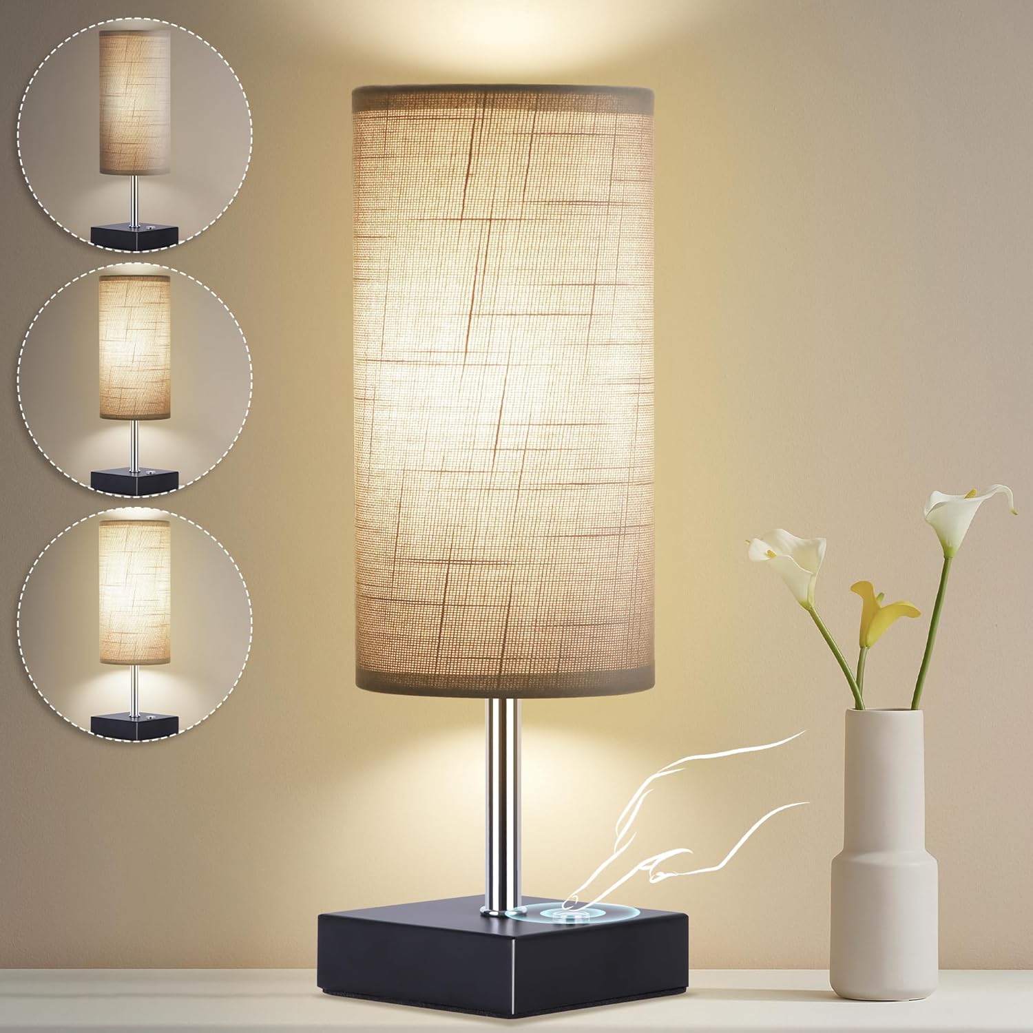 AVV Cordless Table Lamp, Battery Operated Lamp for Night Stand, 3 Modes ...