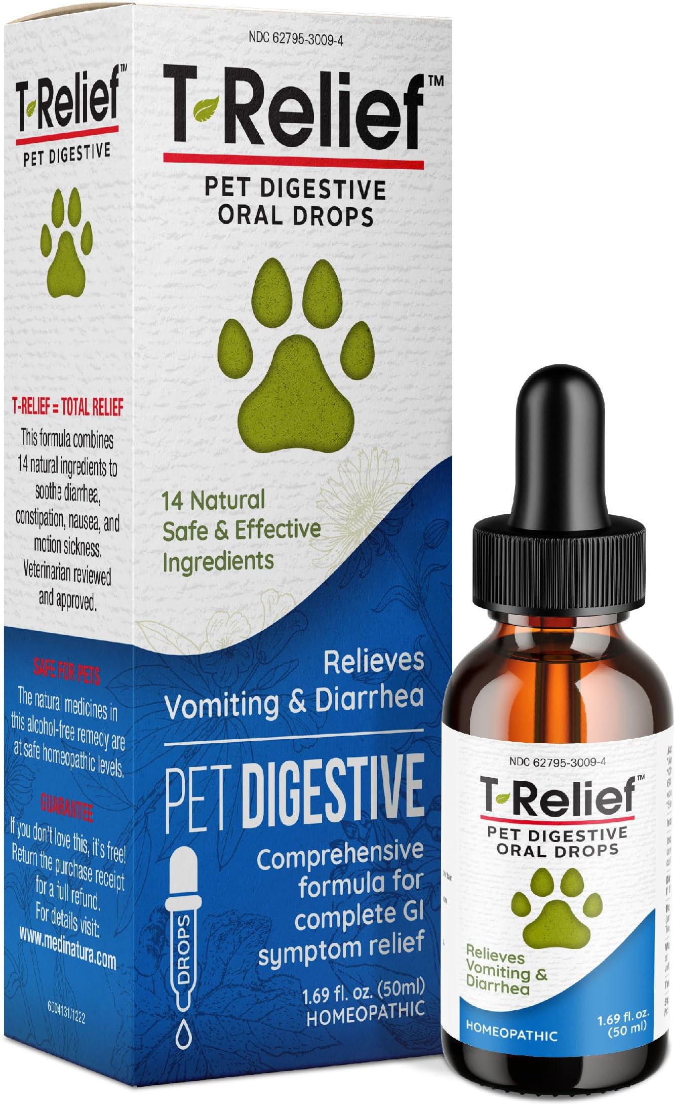 Amazon.com : T-Relief Pet Digestive Complete GI Relief Drops for Dog ...