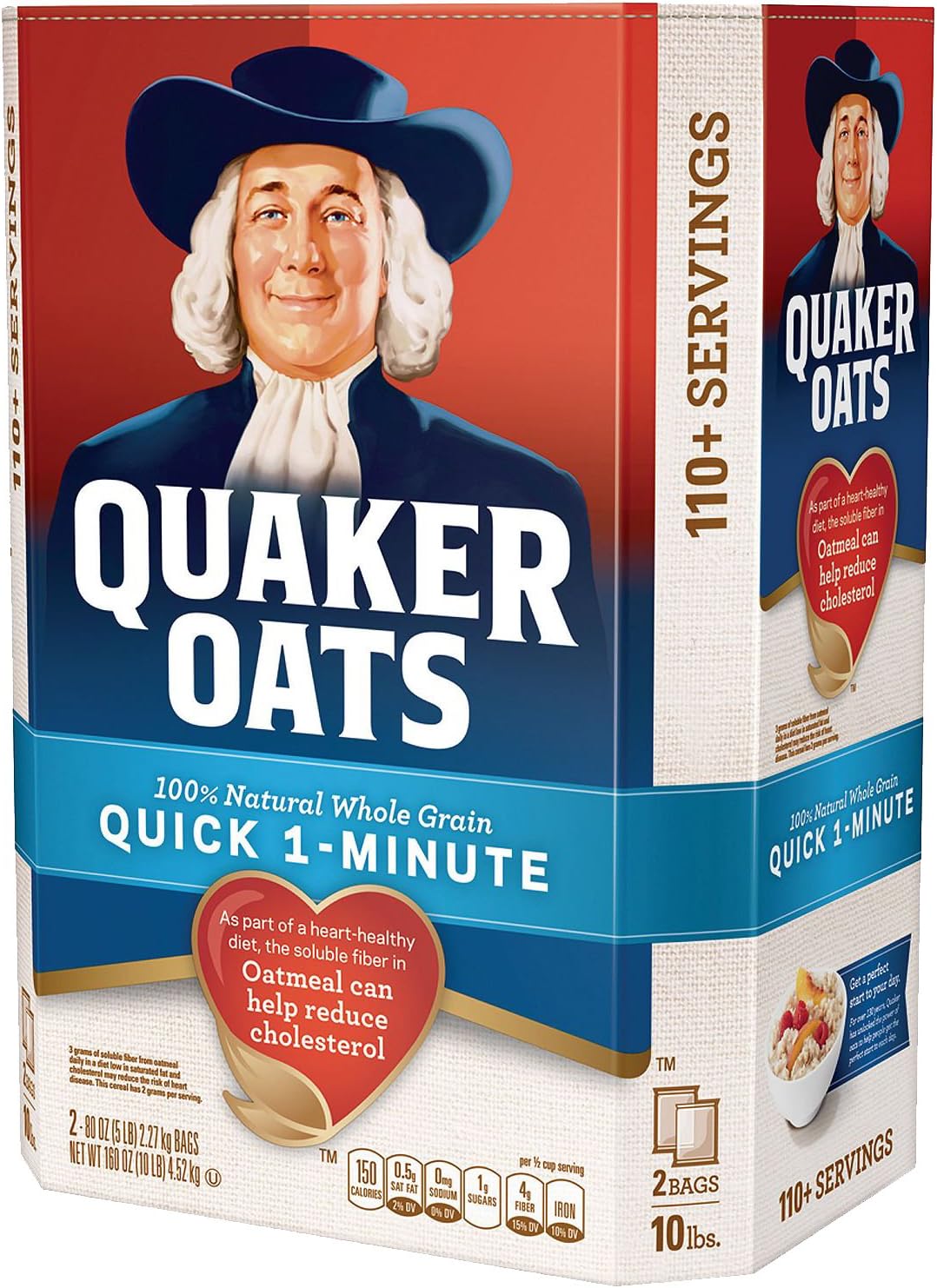 Amazon.com: Quaker Oats Quick 1 Minute Oatmeal - 2/5 Pound : Grocery ...