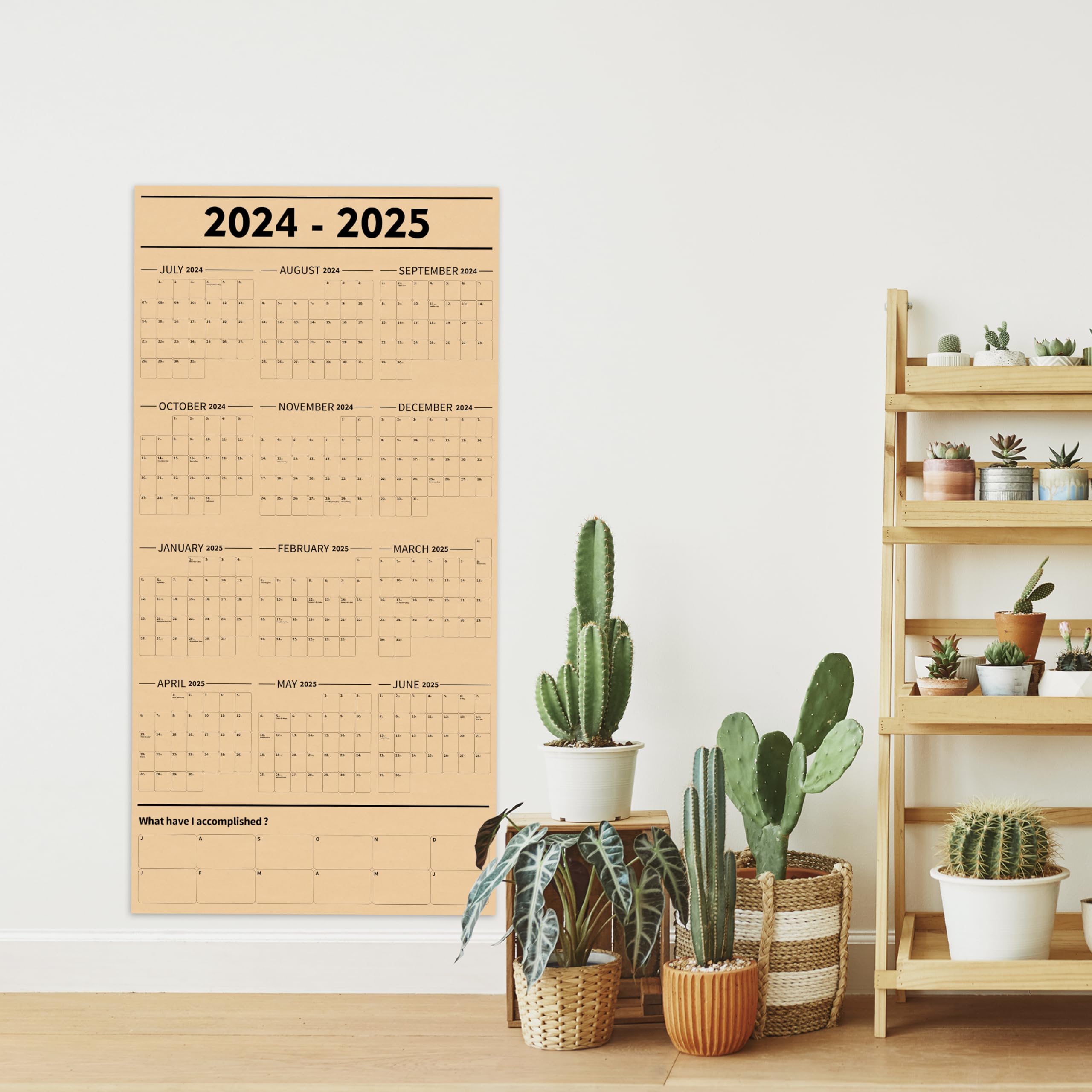 Snapklik.com : GuassLee Large Yearly Wall Calendar 2024-2025, Full Year Calendar One Page, Jul ...