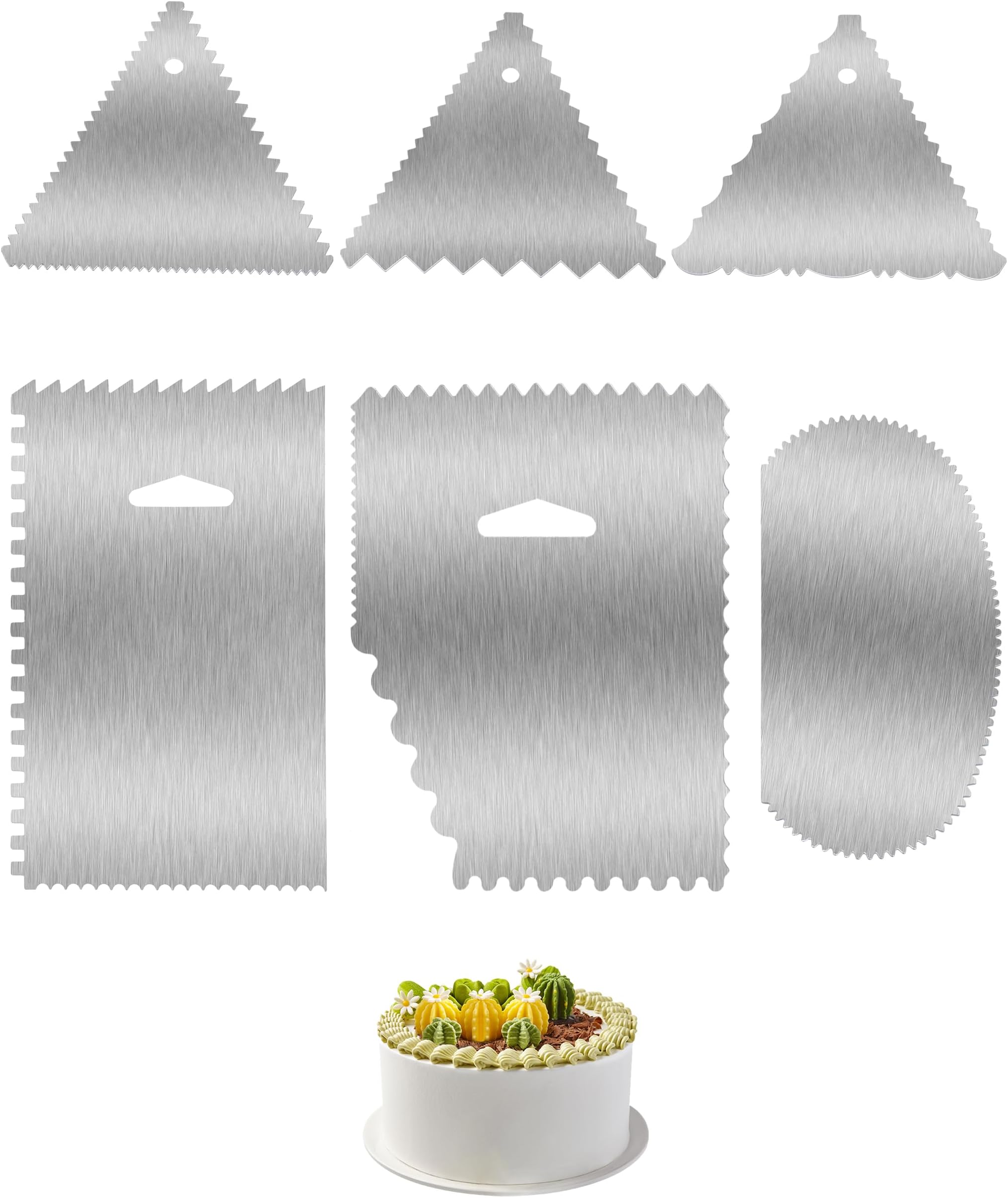 Amazon.com: YQBOOM New 6pcs Cake Scraper 430 stainless Decorating Comb ...