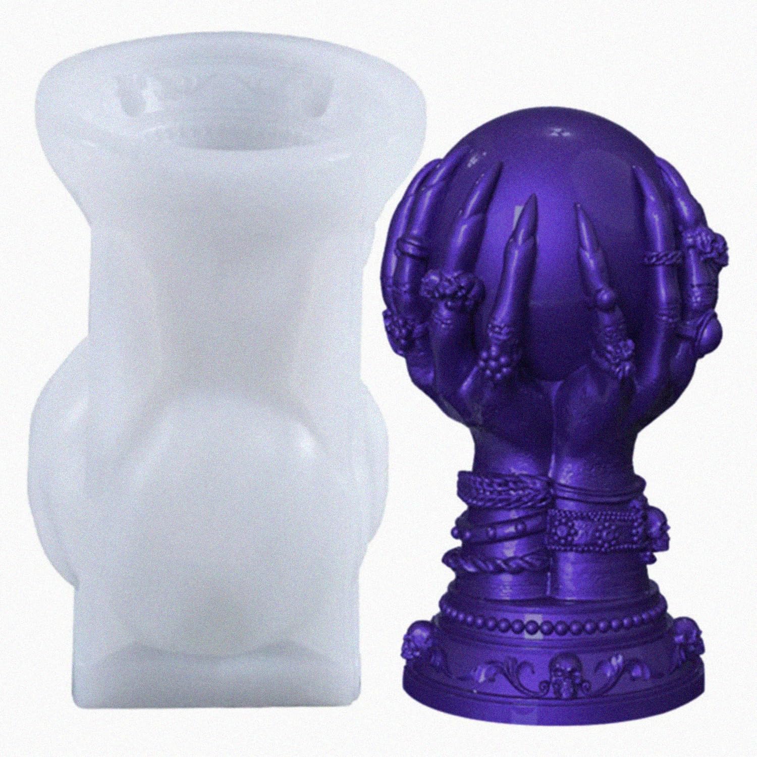 Amazon.com: Ball Mold Claw Hand Mold Skull Rose Candle Mold Claw Candle ...