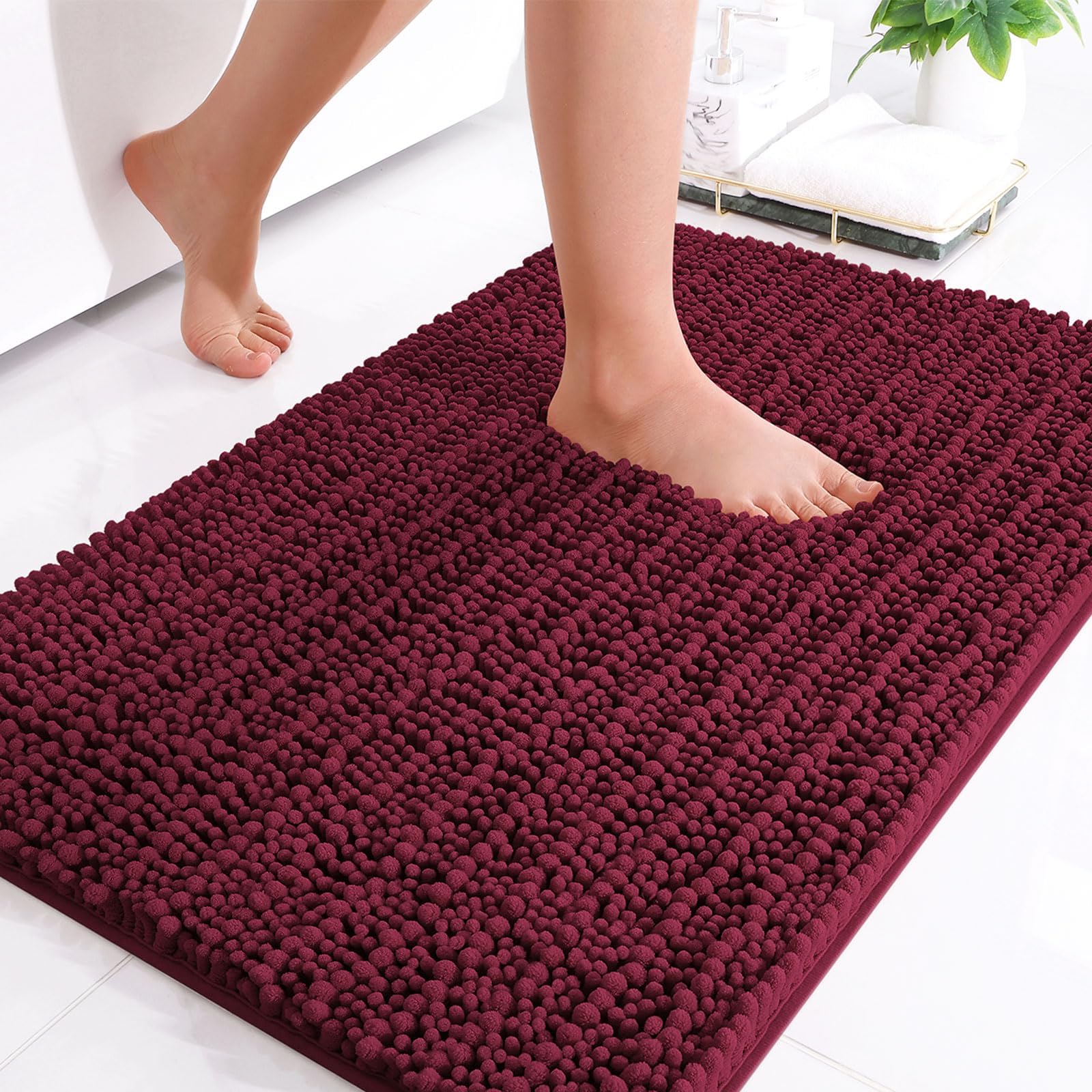 Amazon.com: Arotive Chenille Bathroom Rugs 2 Pieces, Bath Rug Size ...