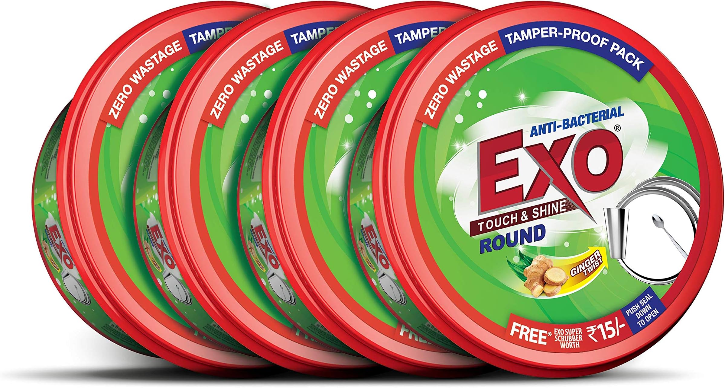 Exo Round Dishwash Bar 700G Set Of 2 With Exo Super Scrubber Free ...