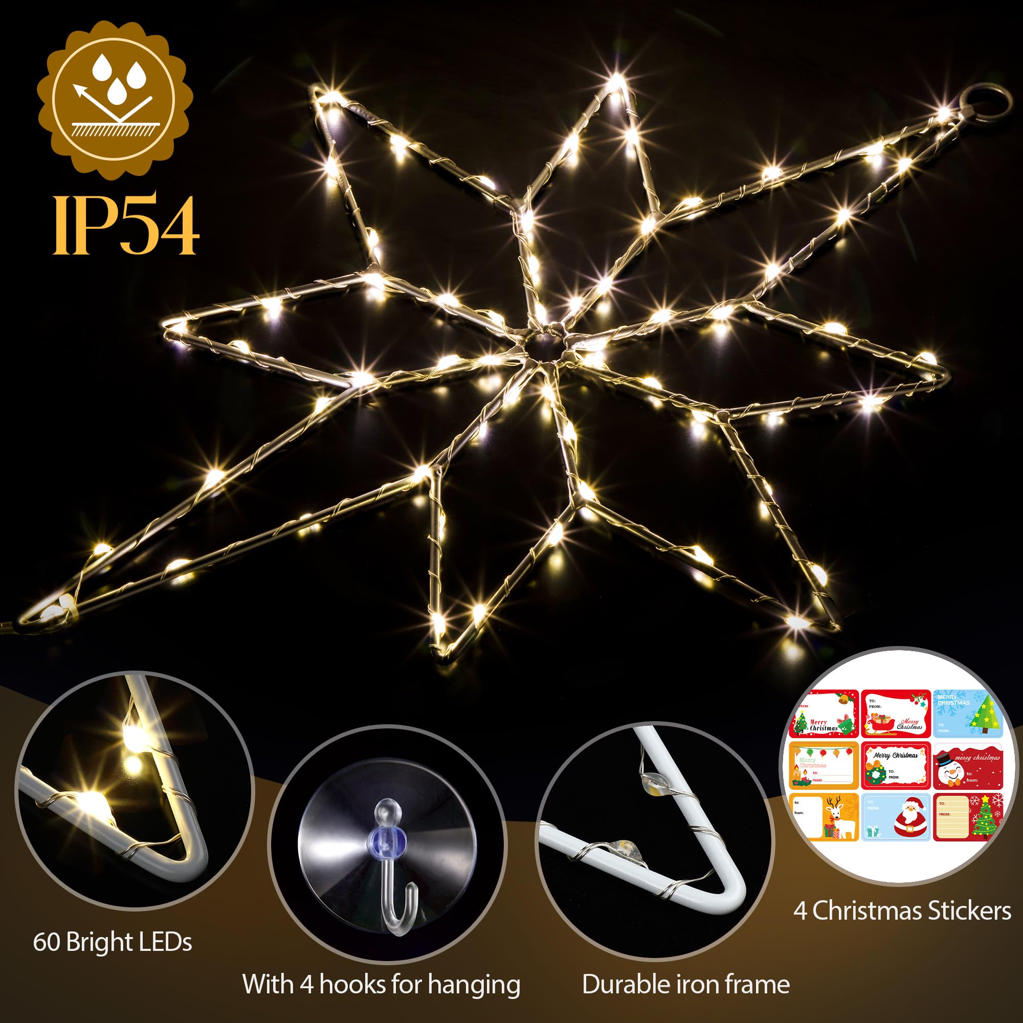 Snapklik.com : 4 Pack 16 Inch Large Christmas Window Light Decorations ...
