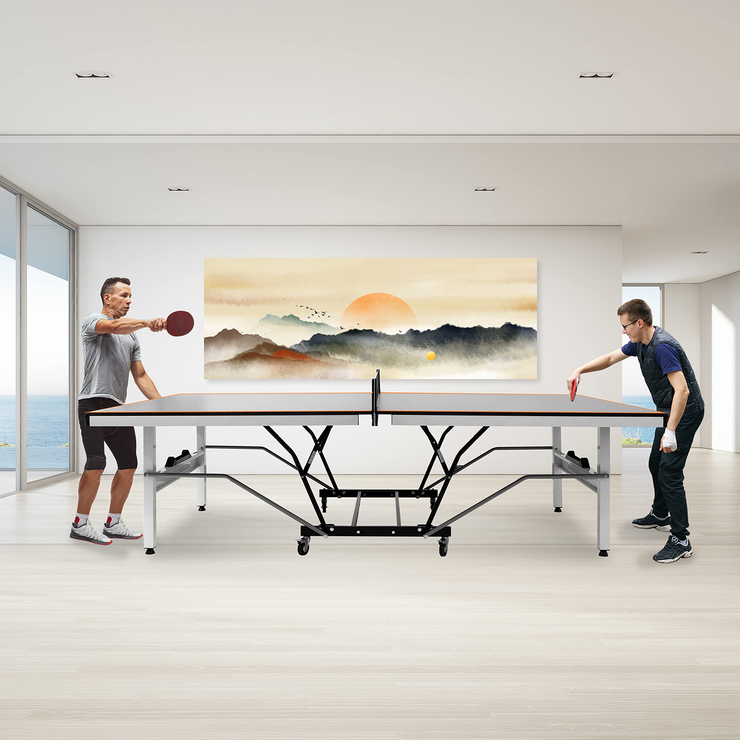 Durable Indoor Table Tennis Table - Foldable Professional MDF Ping Pong ...