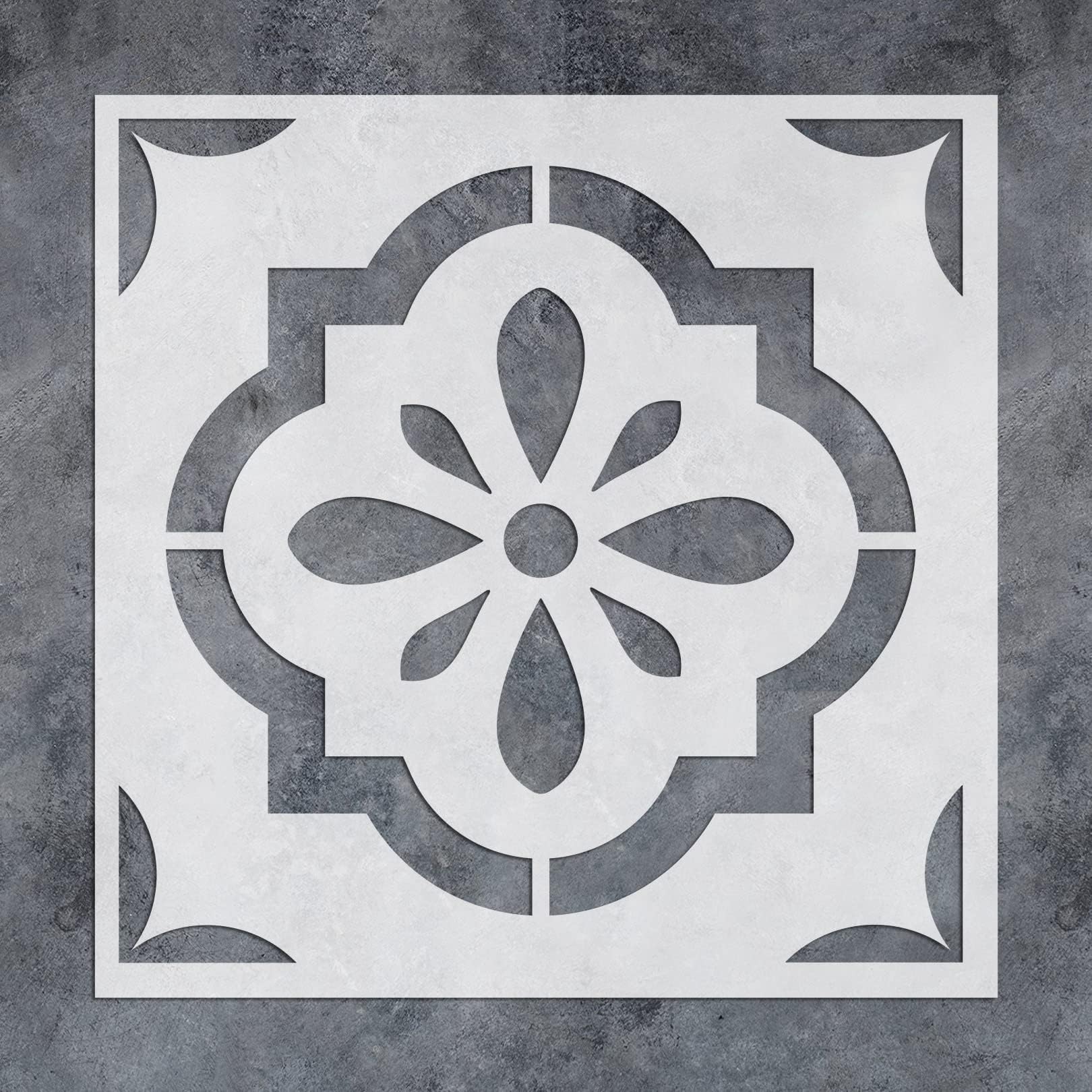 Amazon.com: Starlet Tile Stencil - Cement Tile Stencil for DIY Tiles ...