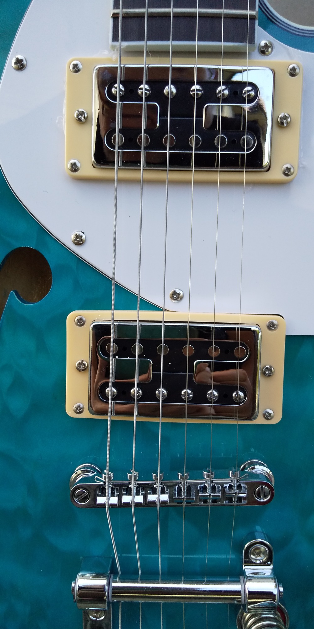 Amazon | ZUWEI tele カスタムショップシリーズテレキャスターセミホローエレクトリックギタージャズトレモロビグスビーブリッジ ...