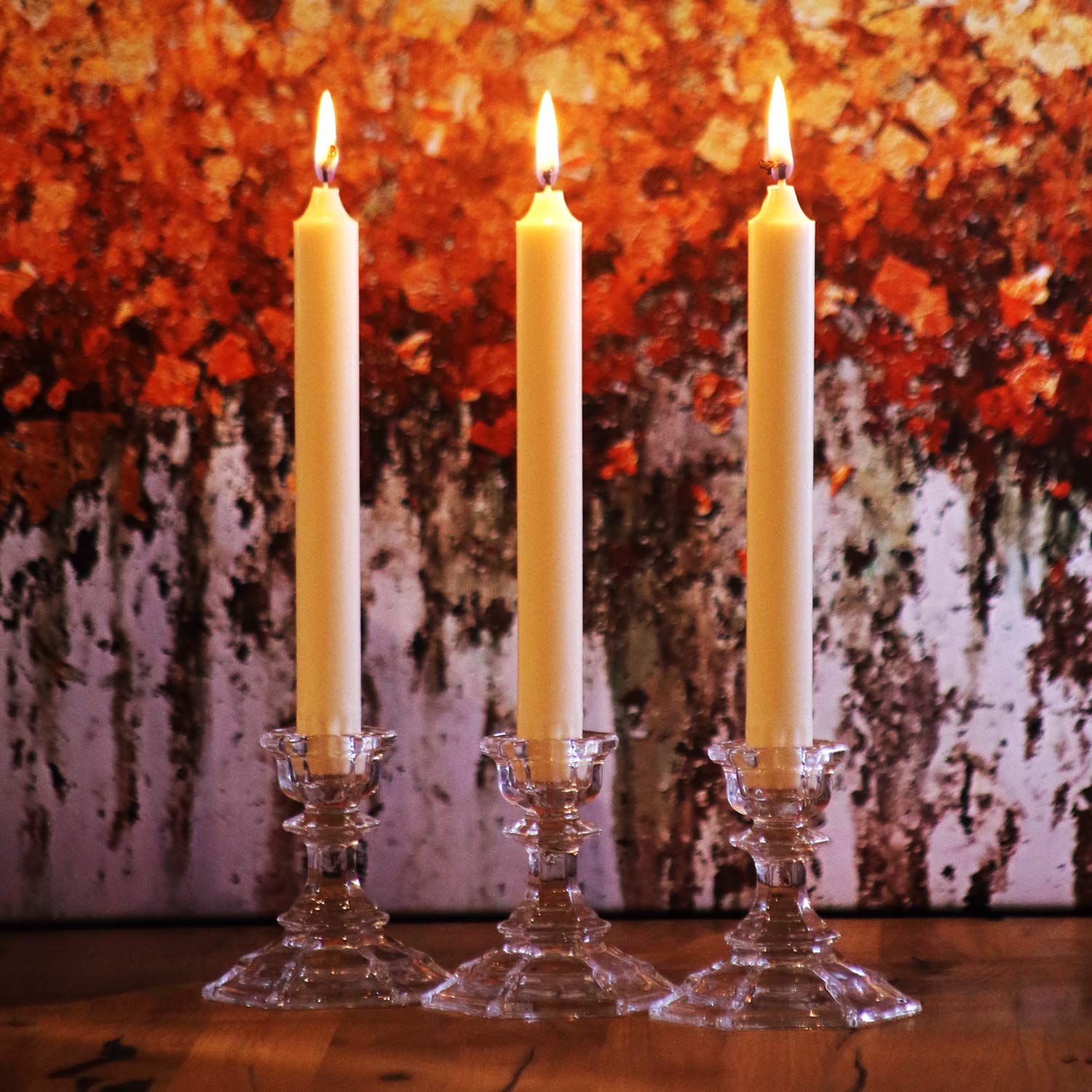 Snapklik.com : Tall 8-inch White Taper Dinner Natural Candles ...
