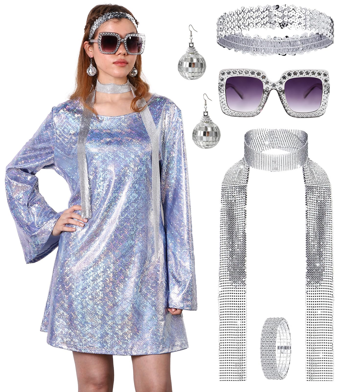 Snapklik.com : 70s Disco Outfit Women, 70s Theme Disco Dress Costume ...