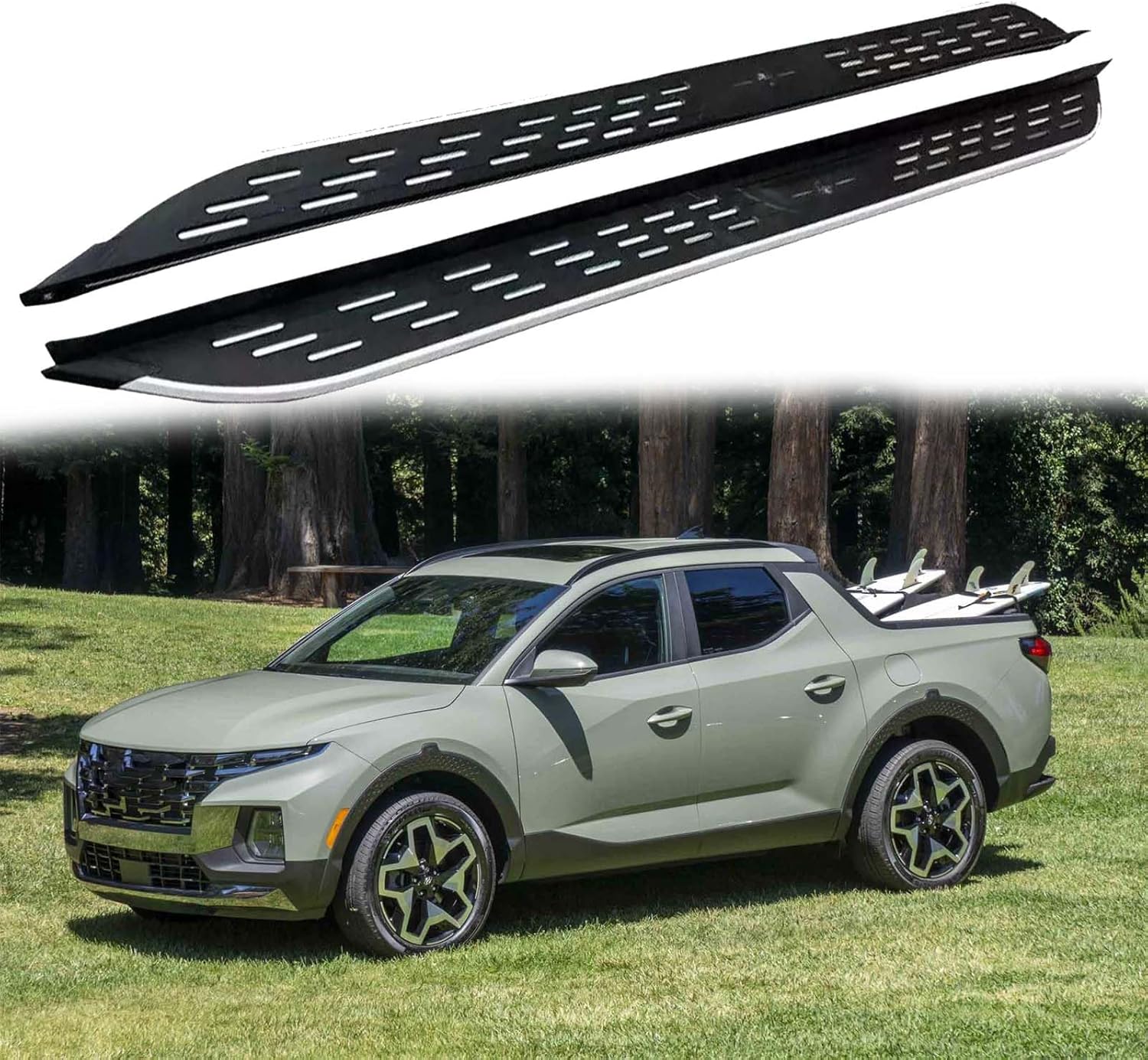 Amazon.com: 2Pcs Aluminum Nerf Bars Side Steps Running Boards Fit for ...