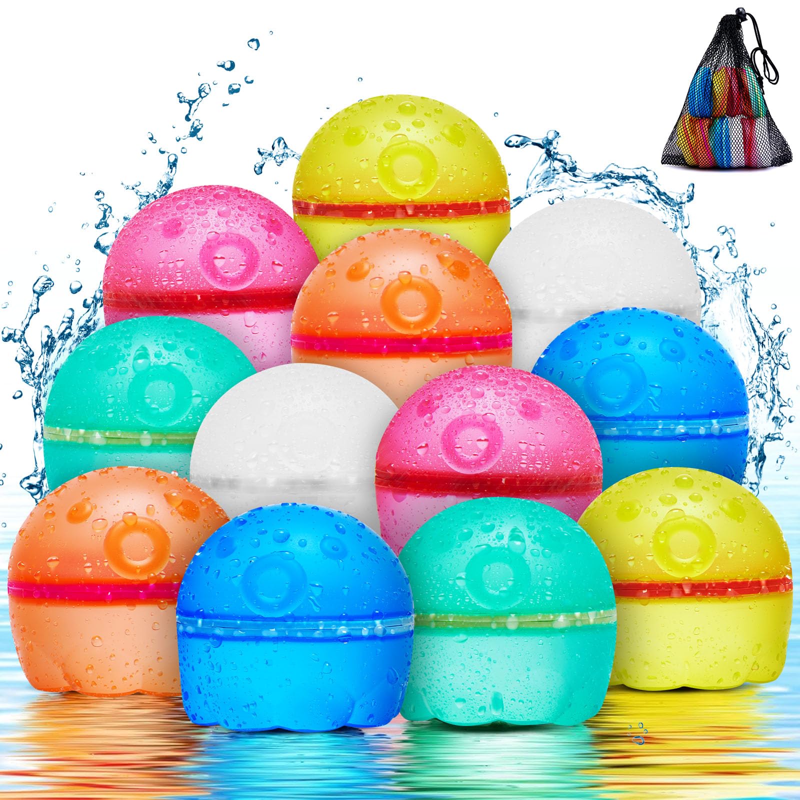 Snapklik.com : Reusable Water Balloons For Kids - 12Pcs Strong Magnetic ...