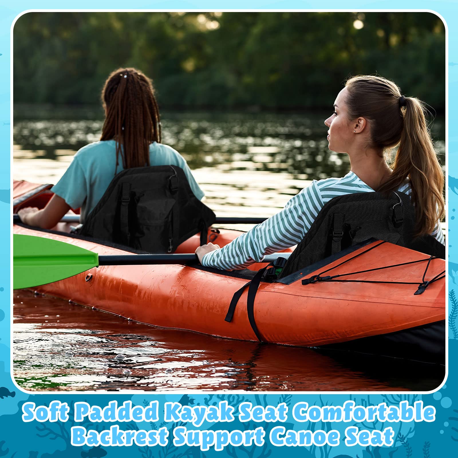 4 Pieces Kayak Seats with Back Support for Sit on Top Padded Fishing ...