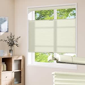 Amazon.com: HOTSOON No Drill No Tools Blackout Cellular Shades Top Down Bottom Up Cordless ...