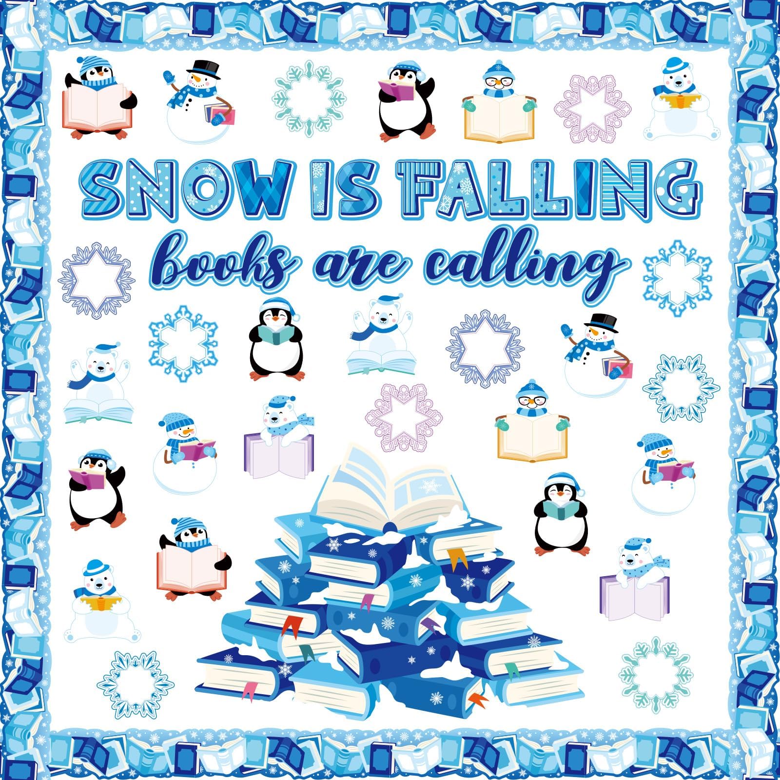 Amazon.com: Dispowreath Winter Bulletin Board Decorations Set Winter ...