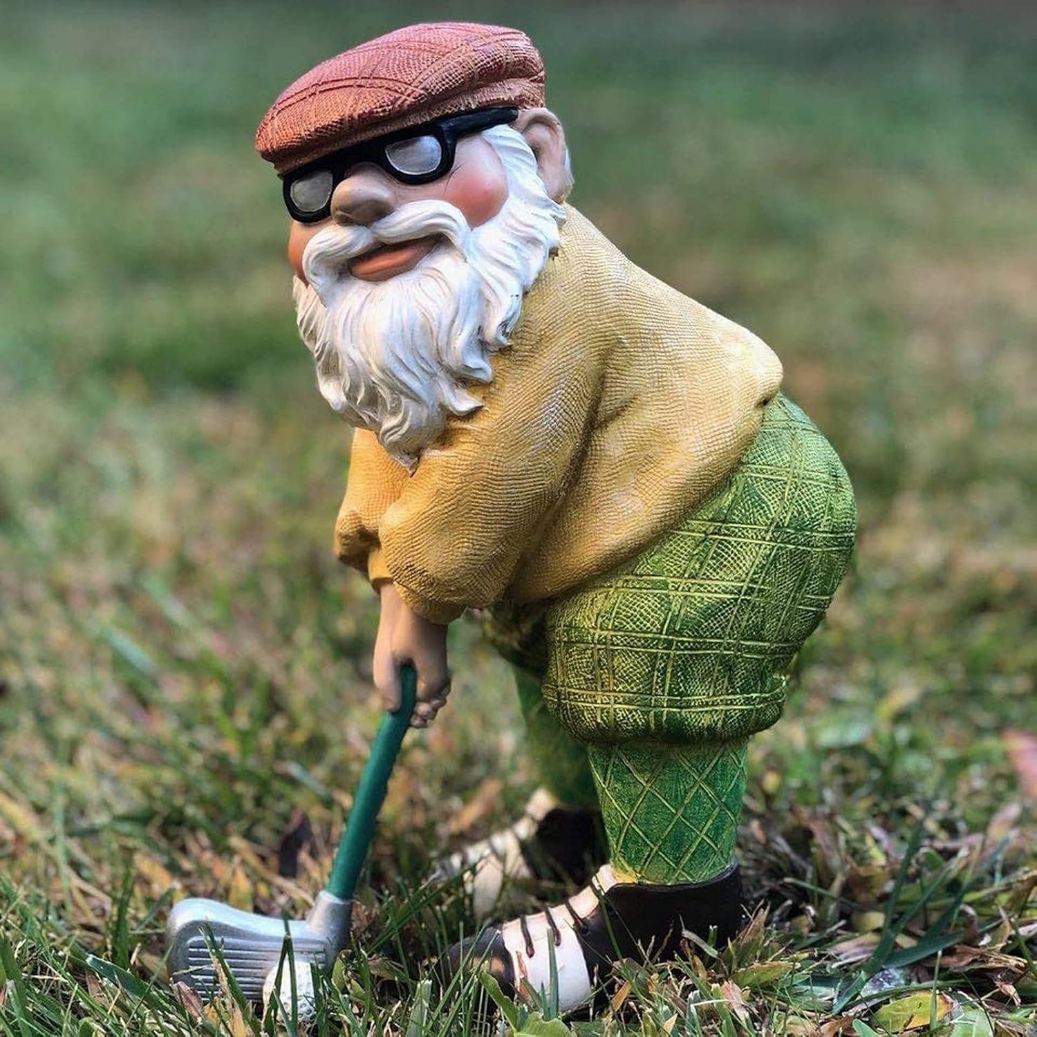 Amazon.com : Golfer Garden Gnome Outdoor Figurine, Golfing Gnome Statue ...