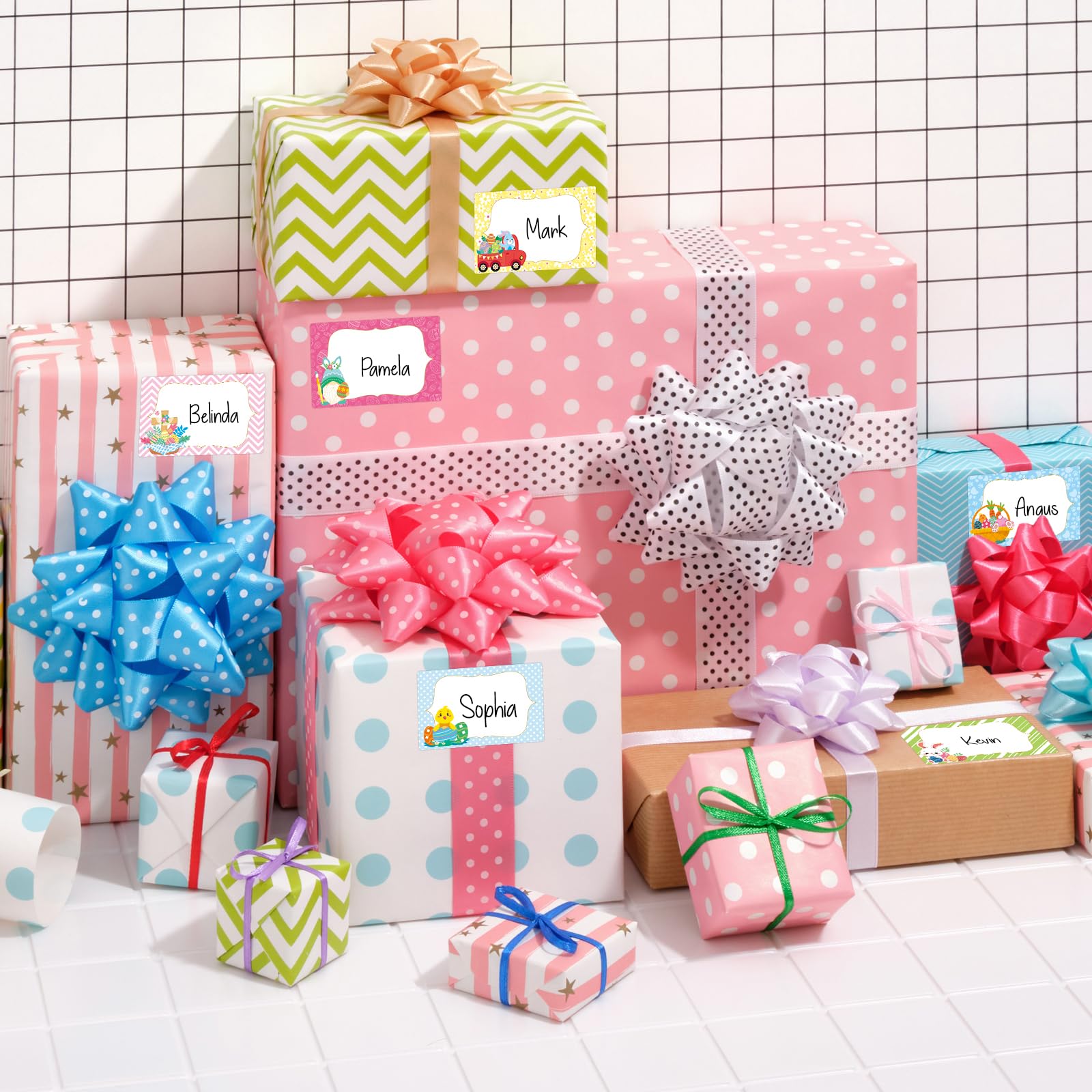 Snapklik.com : Easter Gift Tag Stickers Decorative Present Decals To ...