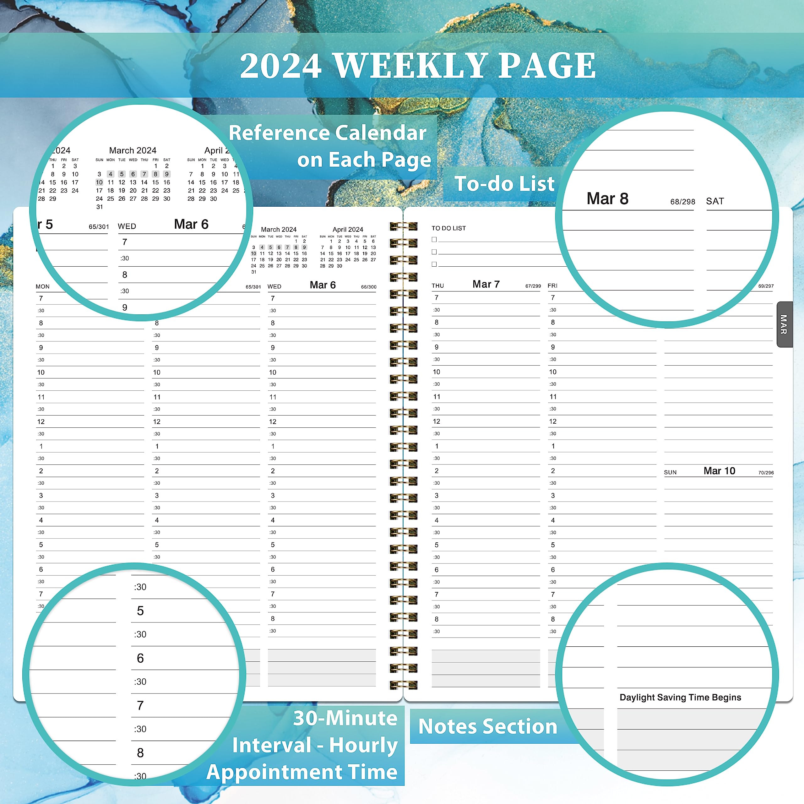 Snapklik.com : 2024 Appointment Book - 2024 Weekly Appointment Book, 8 ...