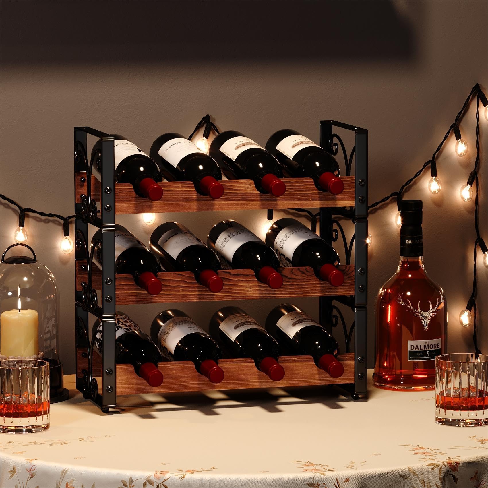 Amazon.com: Oceanstar 18-Bottle Stackable Bamboo Wine Rack : Home & Kitchen