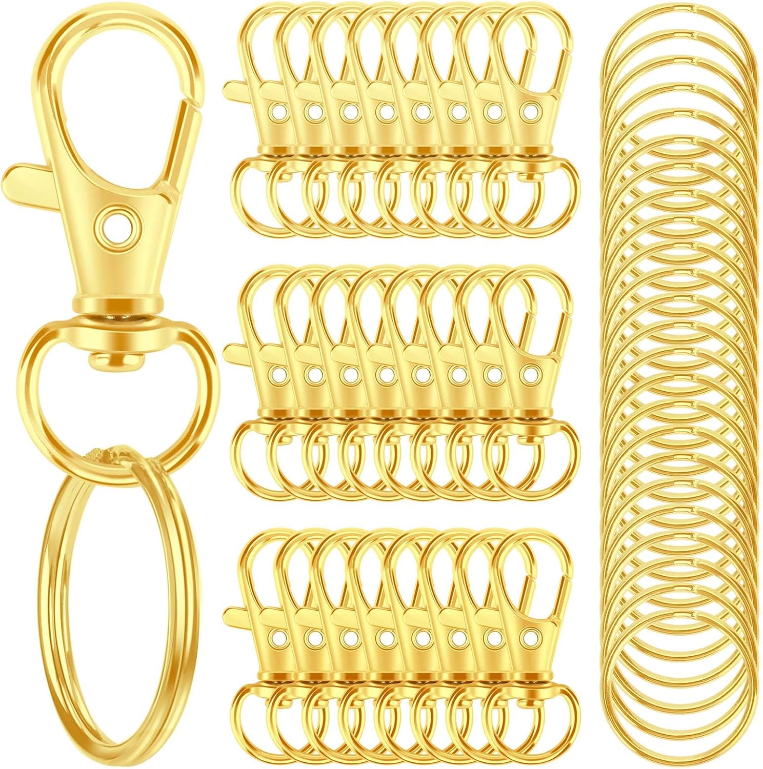 Amazon.com: 50PCS Metal Lobster Claw Clasp with Key Ring, 25PCS ...