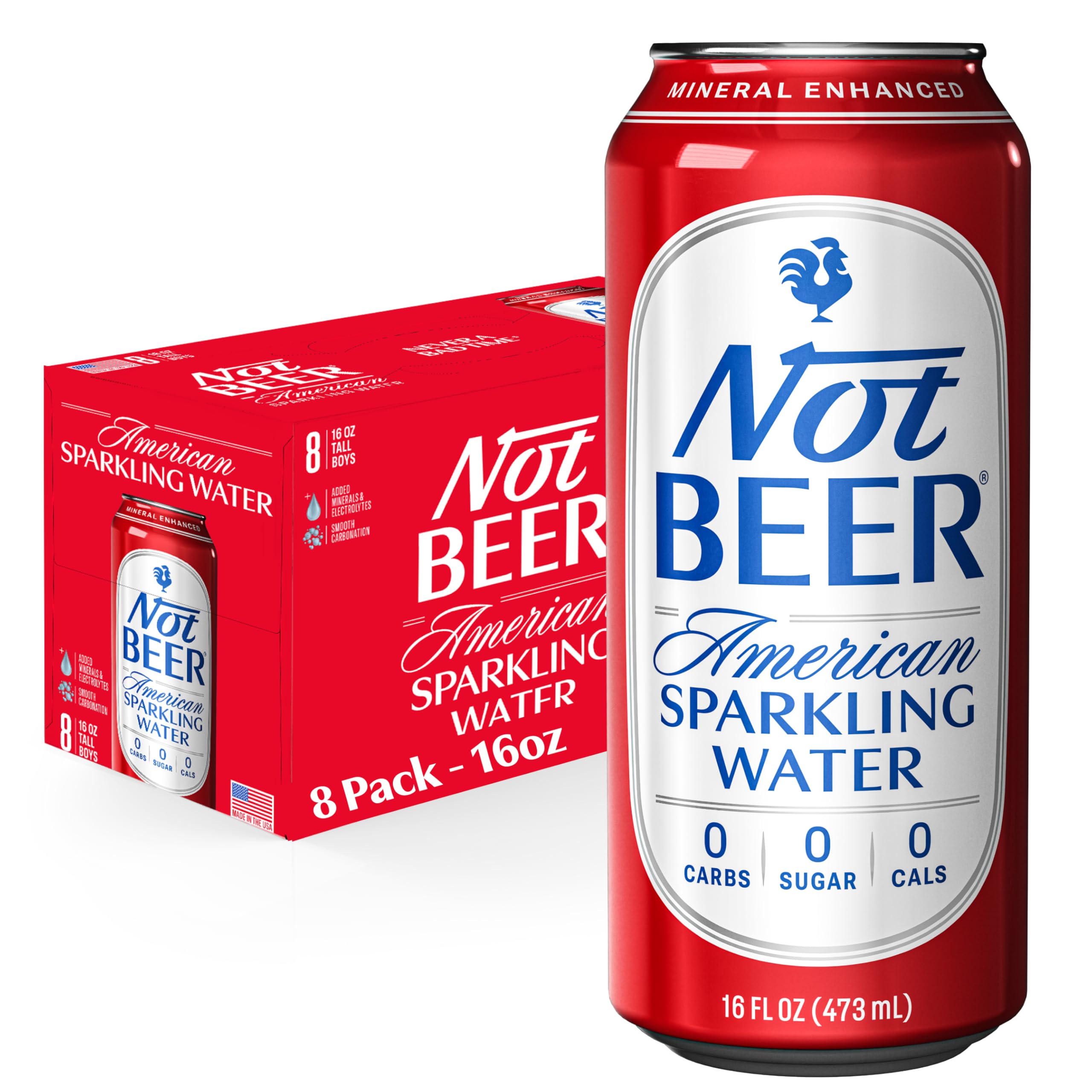Amazon.com: Not Beer American Sparkling Water, Original, 99.9% Pure ...