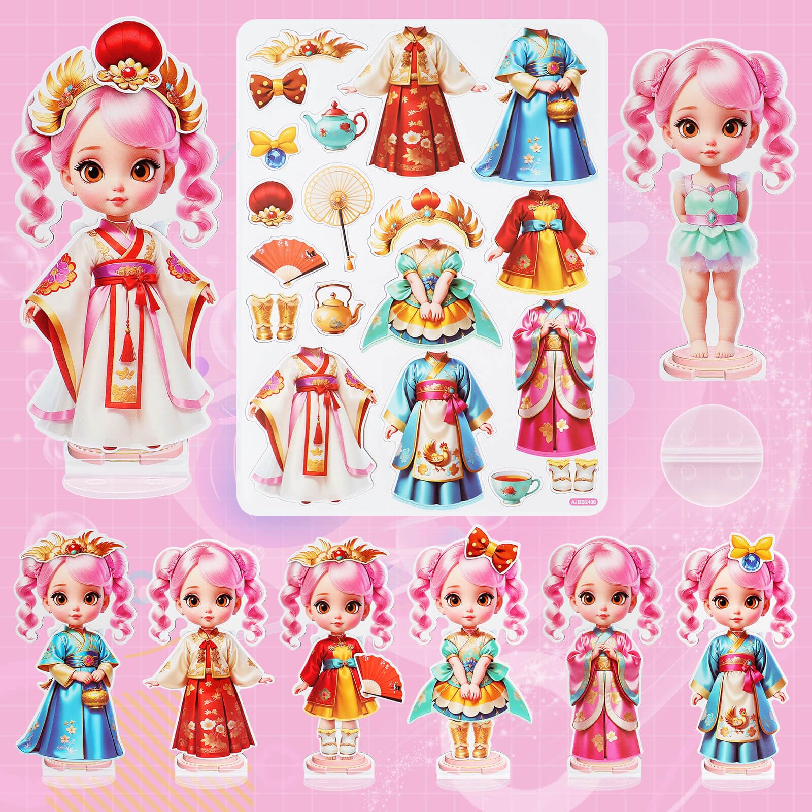 Amazon.com: Magnetic Dress Up Dolls,Paper Dolls for Girls Ages 4-10,DIY ...