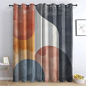 Amazon.com: Mid Century Modern Curtains for Bedroom, Abstract Geometric Colorful Boho Blackout ...