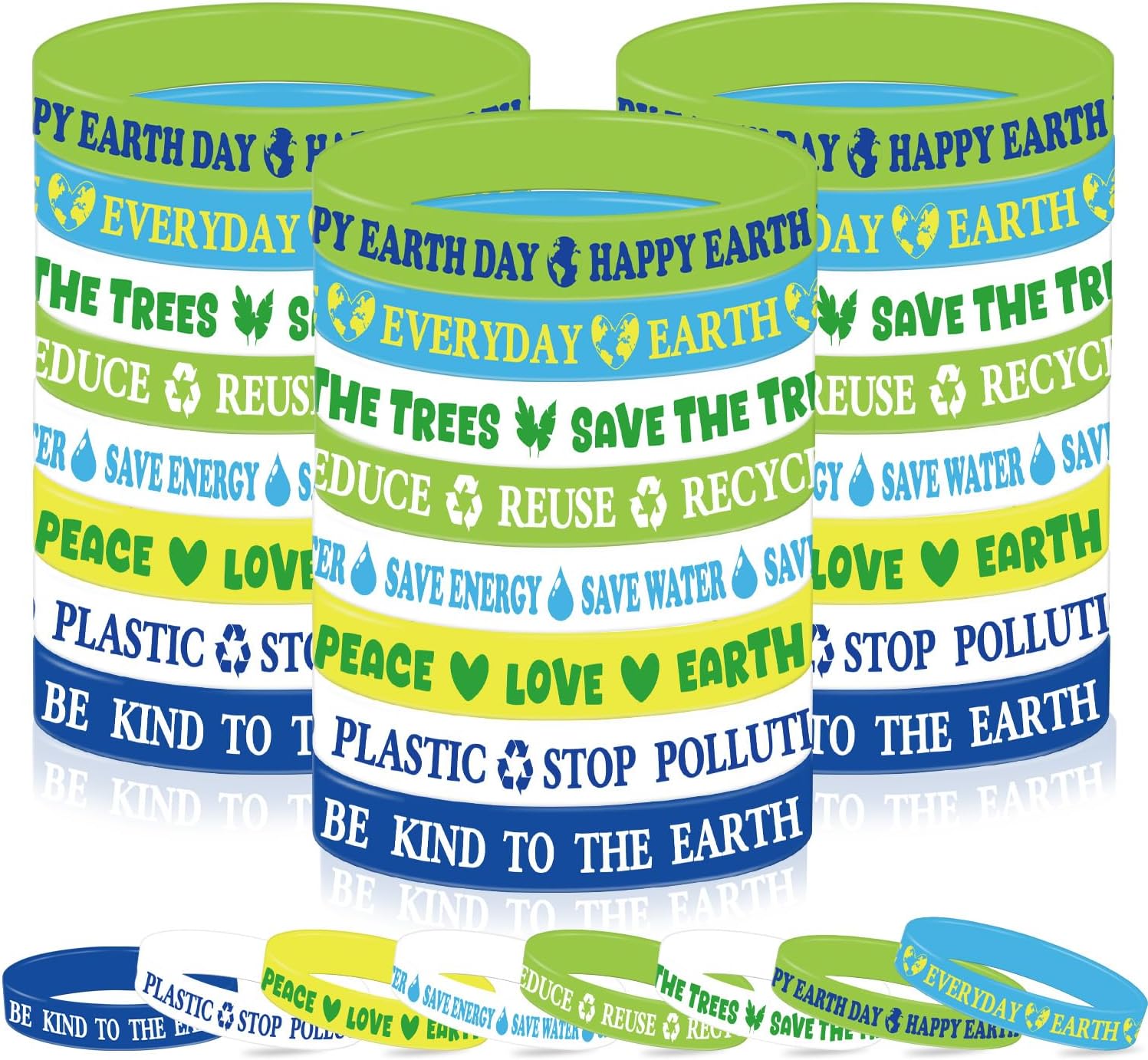 Amazon.com: Gameza Happy Earth Day Bracelets, 48PCS Earth Day ...