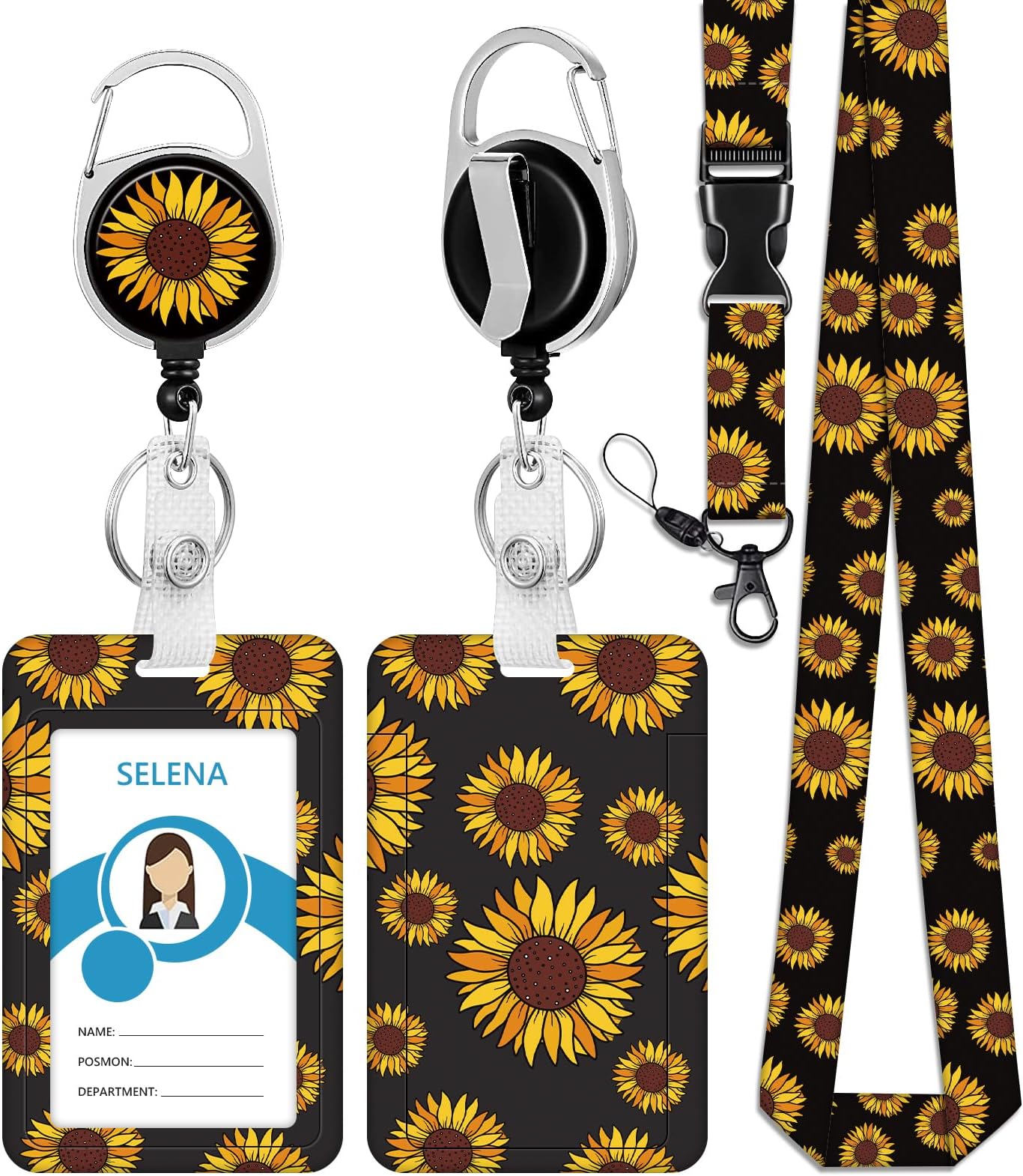 WVMNQO ID Card Holder, Detachable Lanyard with Card Holder, Key and ...