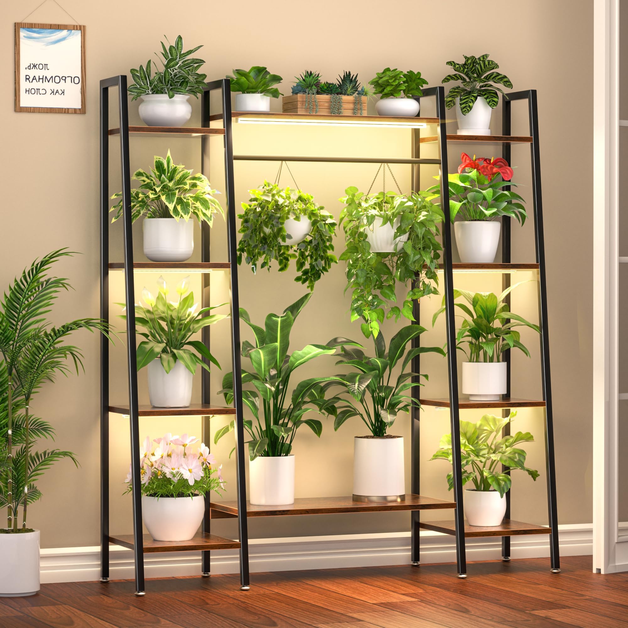 Amazon.com: BACEKOLL Plant Stand Indoor with Grow Lights, 9 Tiered ...