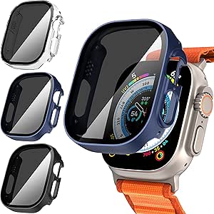 Amazon.com: 3-Pack Privacy Screen Protector Case for Apple Watch Ultra ...