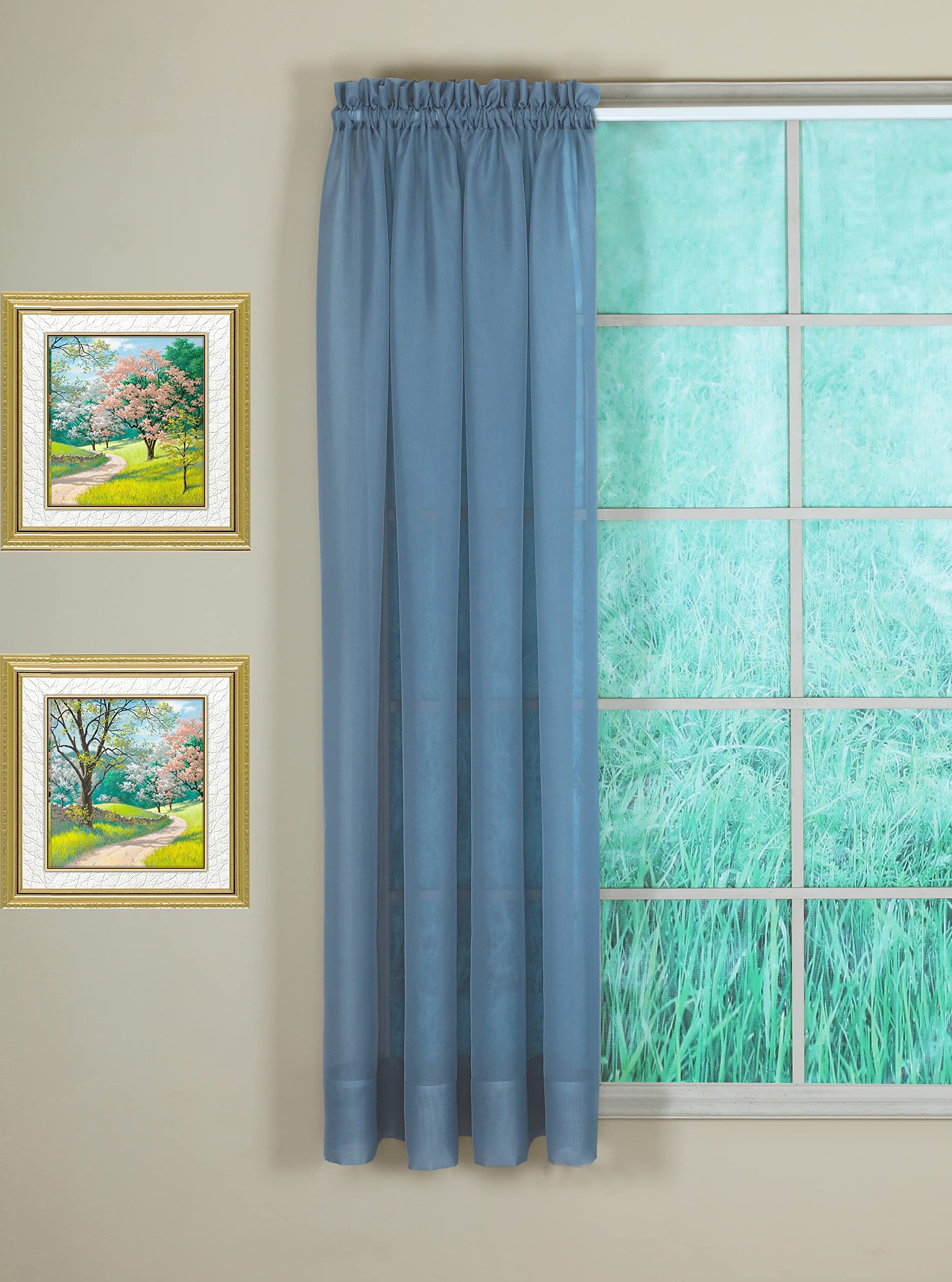 Amazon.com: Today's Curtain Emelia Original Voile Panel 45", Wedge Blue ...