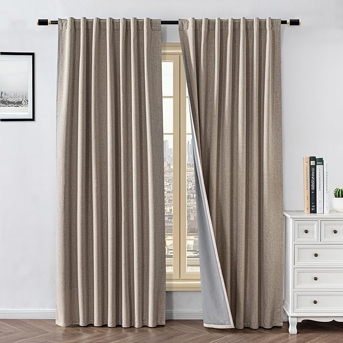 Amazon.com: FancyRoof 100% Blackout Curtains for Living Room, 84 Inch ...