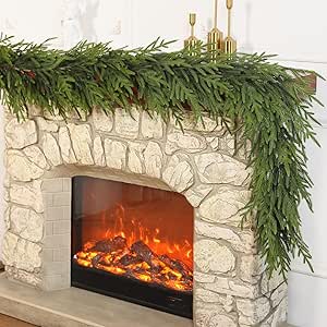 Amazon.com: Artificial Norfolk Pine Garland - Faux Christmas Garland Fake Green Garland for ...