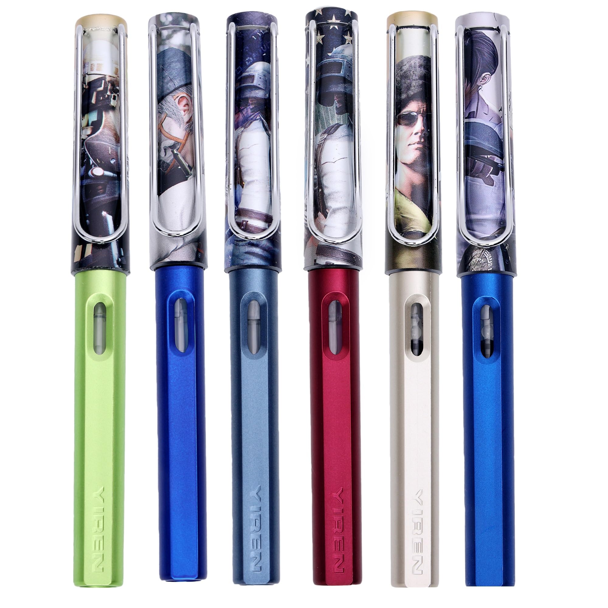 crewtone 20634 Glossy Acrylic Classical Fountain Pen, Rainbow Color ...