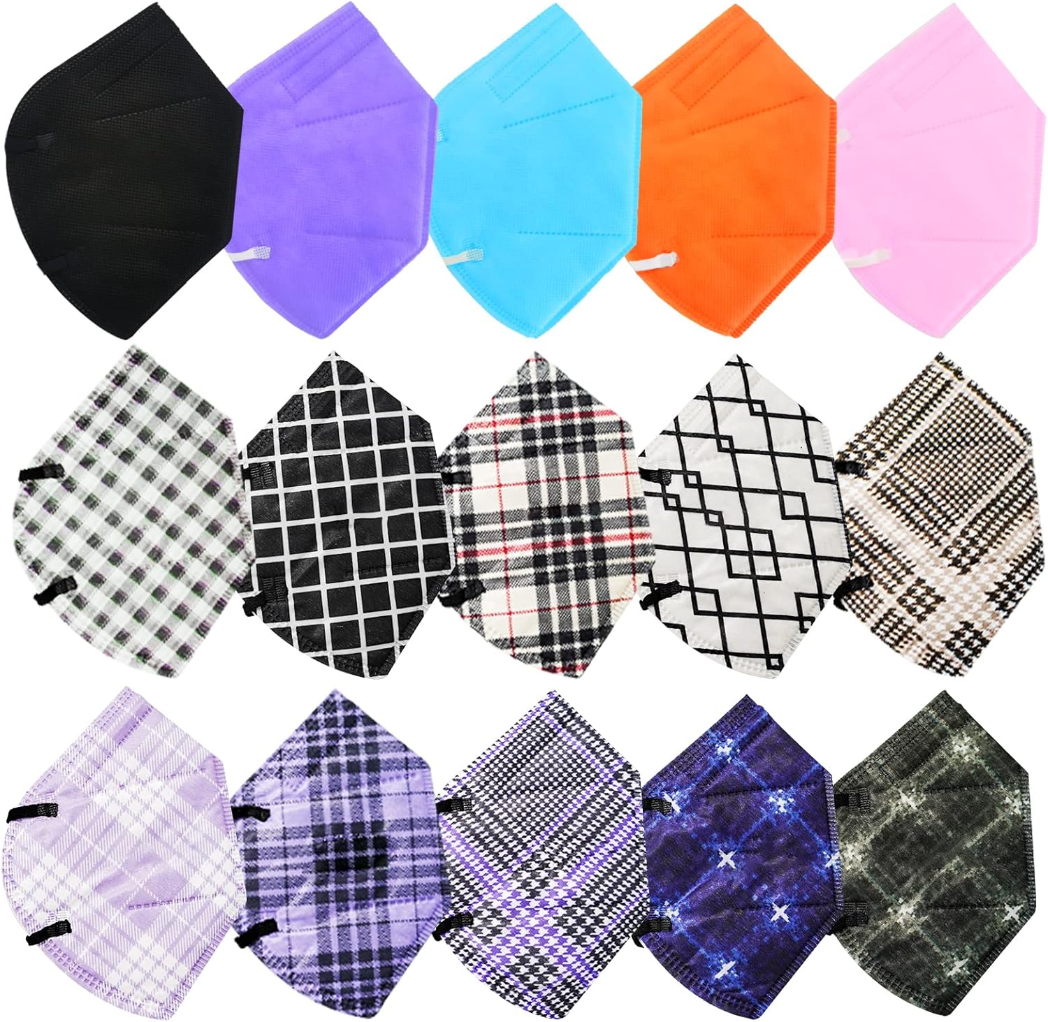 80 Packs Disposable Face Masks, Individually Wrapped Colorful Masks ...