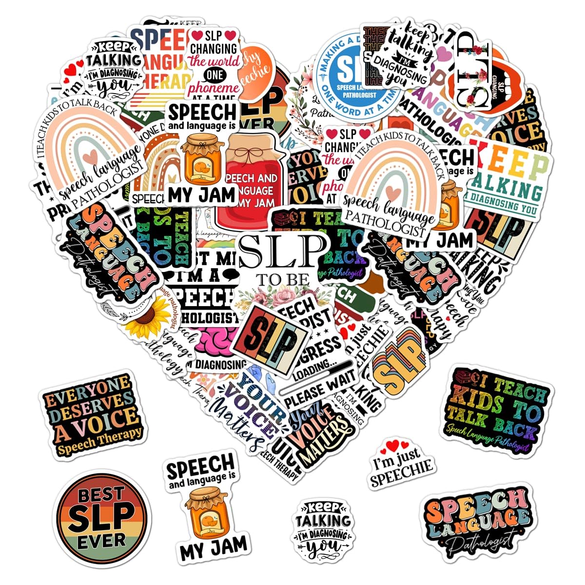 Amazon.com: Pack 50 Pcs SLP Speech Language Pathology Stickers for ...