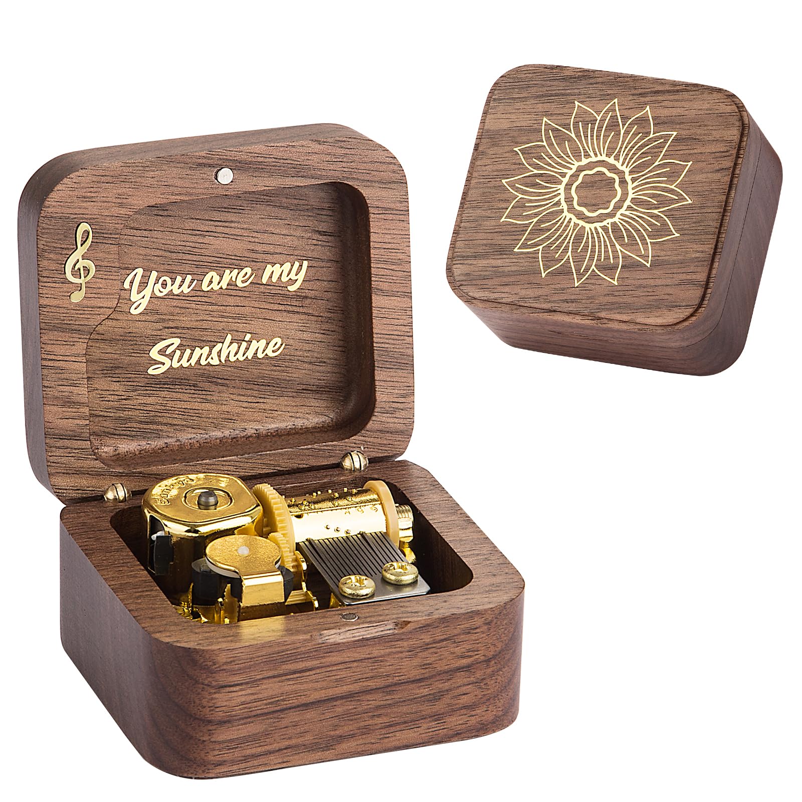 Amazon.com: MelodiaCraft You are My Sunshine Music Box, Wind up Musical ...