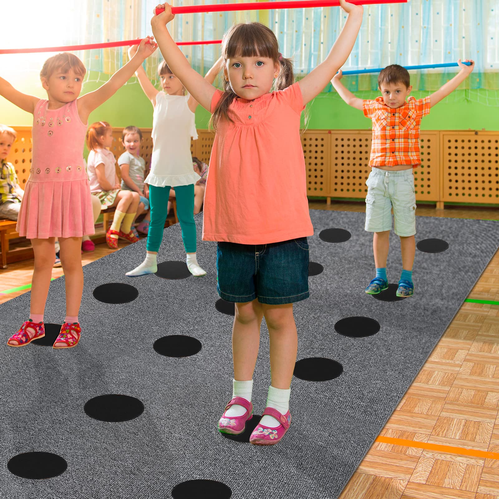 Snapklik.com : 48 Pcs Black And White Carpet Spots Markers Floor Dot ...