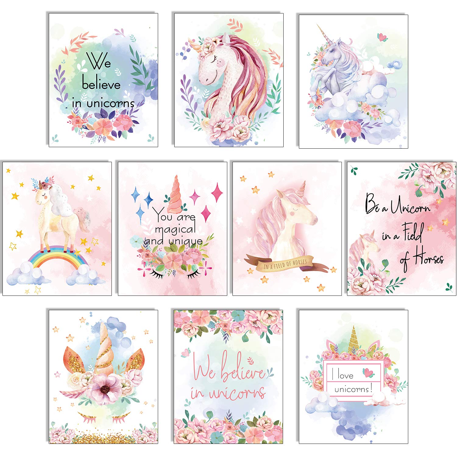 Buy Blulu Unicorn Themed Party Decorations, Laminated Unicorn Sign ...