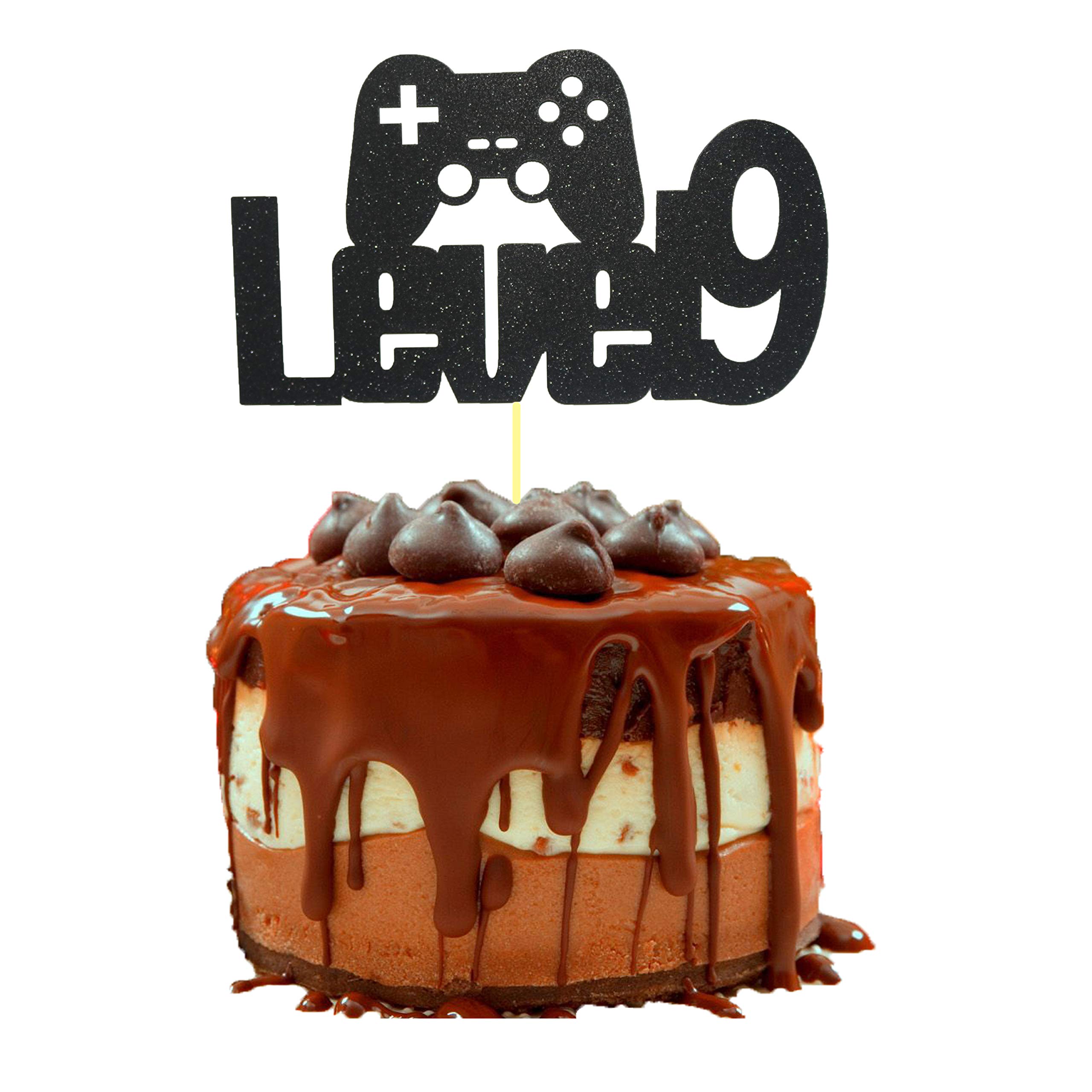Video Game Level Up 9th Birthday Cake Topper Glittery Happy ...