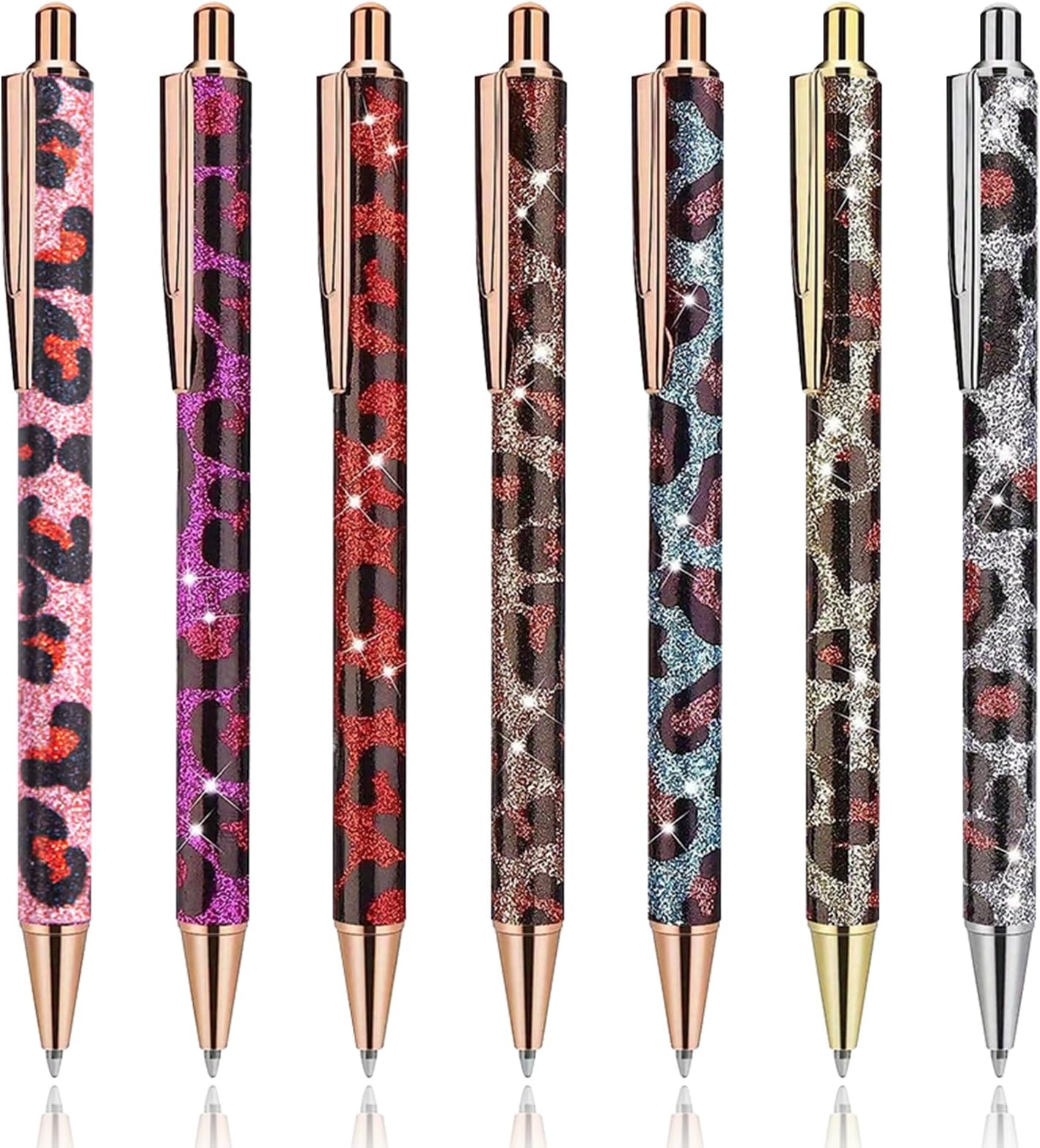 Cobee Bling Metal Pens, 6pcs Click Retractable Ballpoint, 1.0mm Black ...