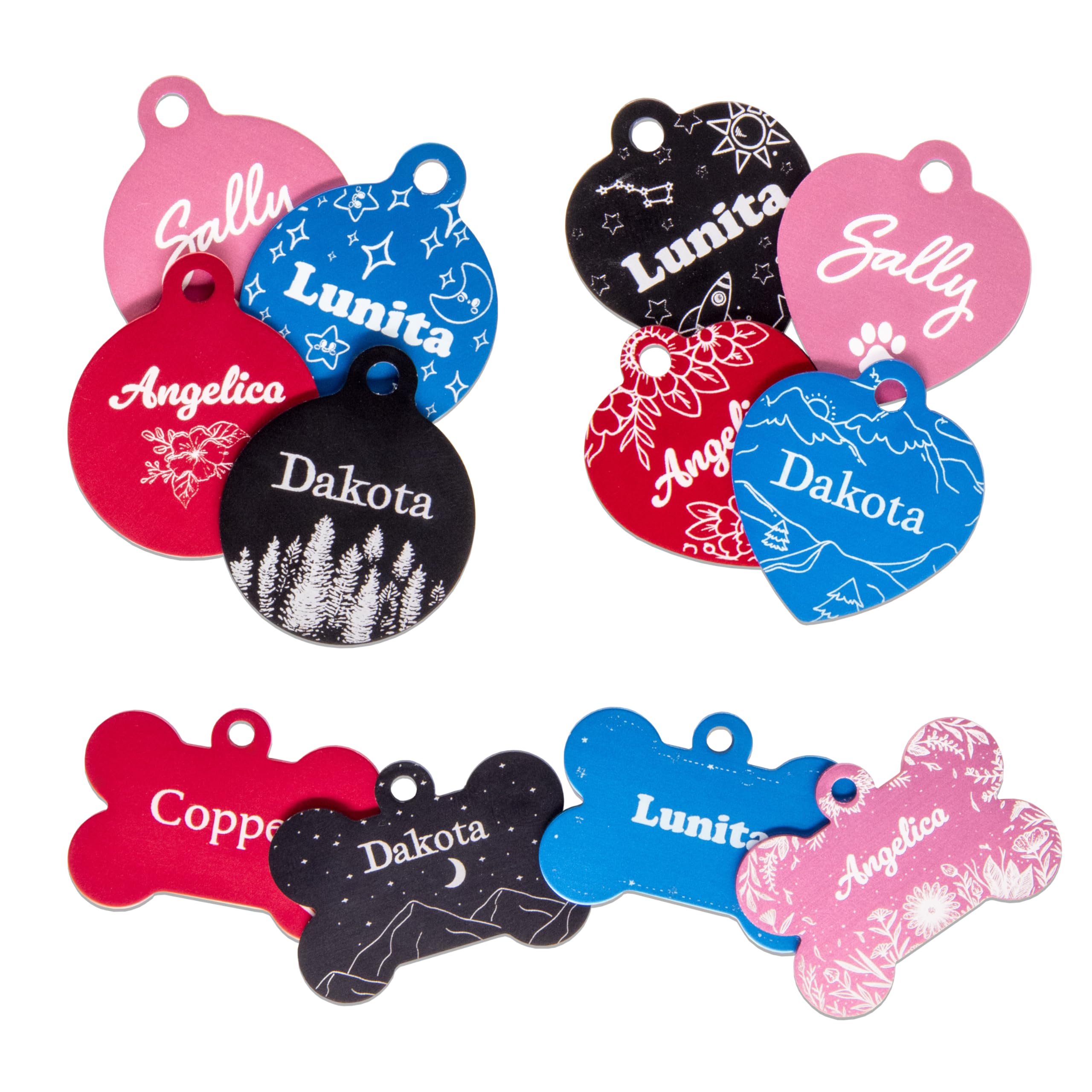 Amazon.com: Laser Engraved Dog Tags - Engraved Pet ID Tags - Red, Blue ...