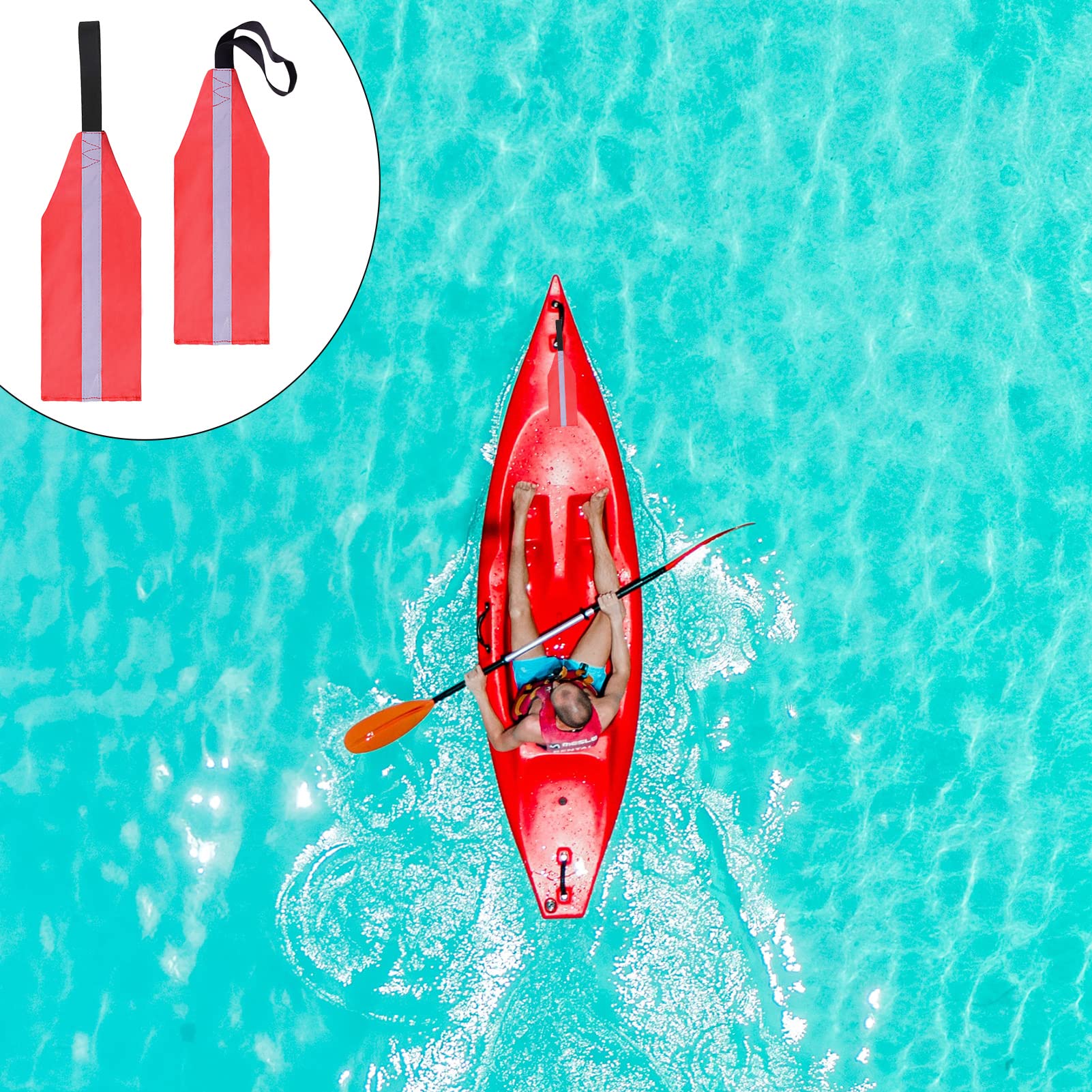 Snapklik.com : 2 PCS Kayak Safety Flag High Visibility Trailer Warning ...
