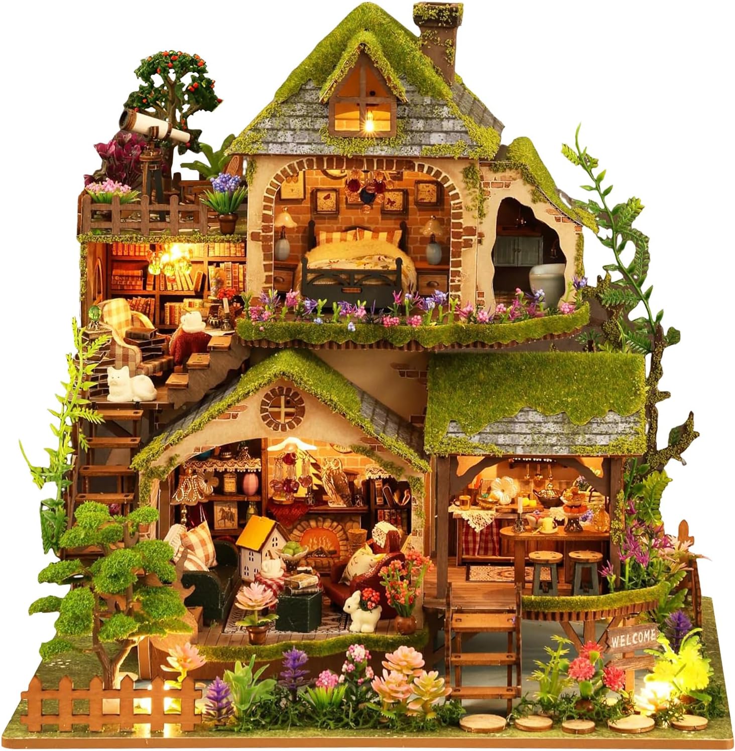 Amazon.com: Miniature House Kit, Dollhouse, Miniature, DIY Mini House ...