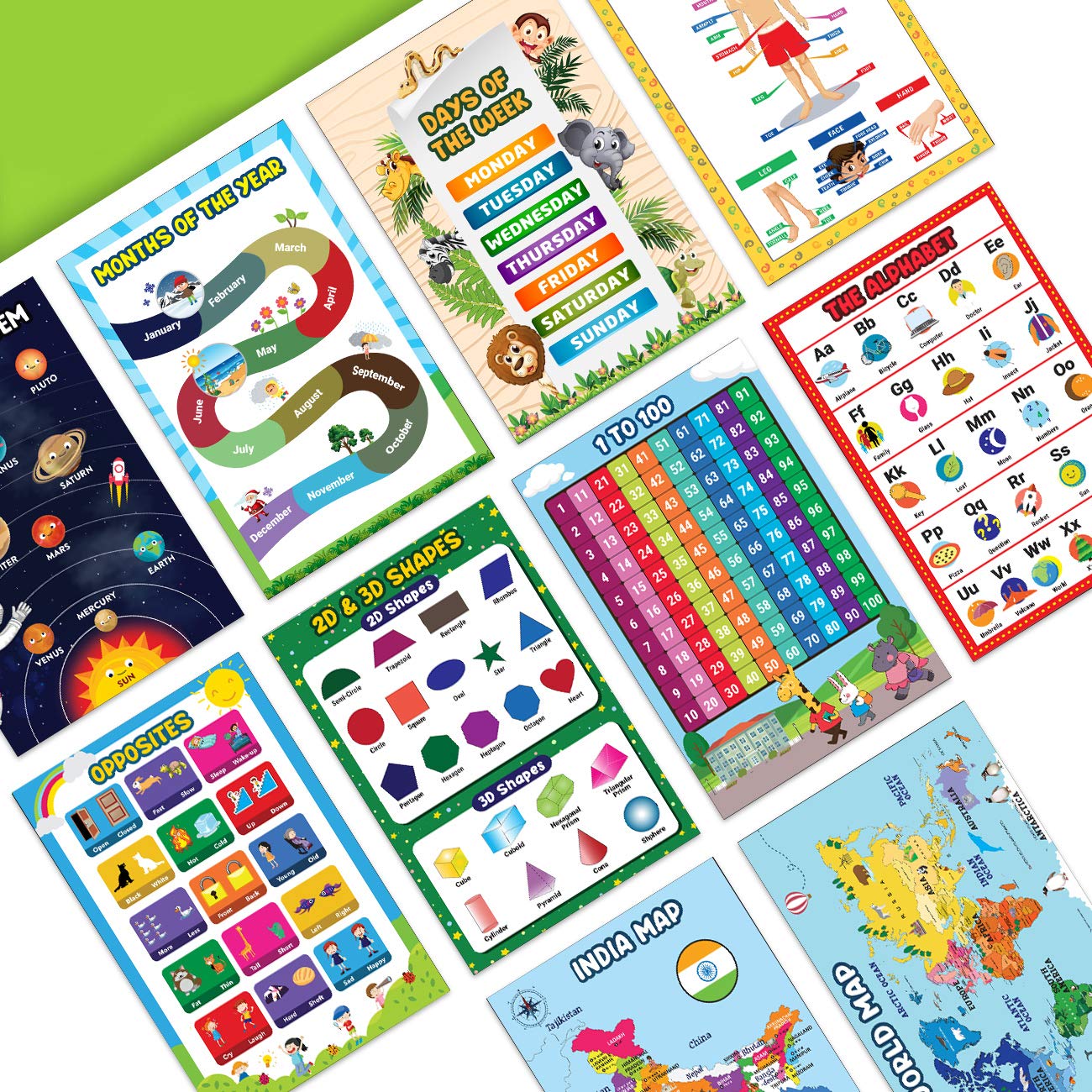 Buy Chaka Chaundh 2D and 3D Shapes, Counting 1 to 100, Opposite Days of ...